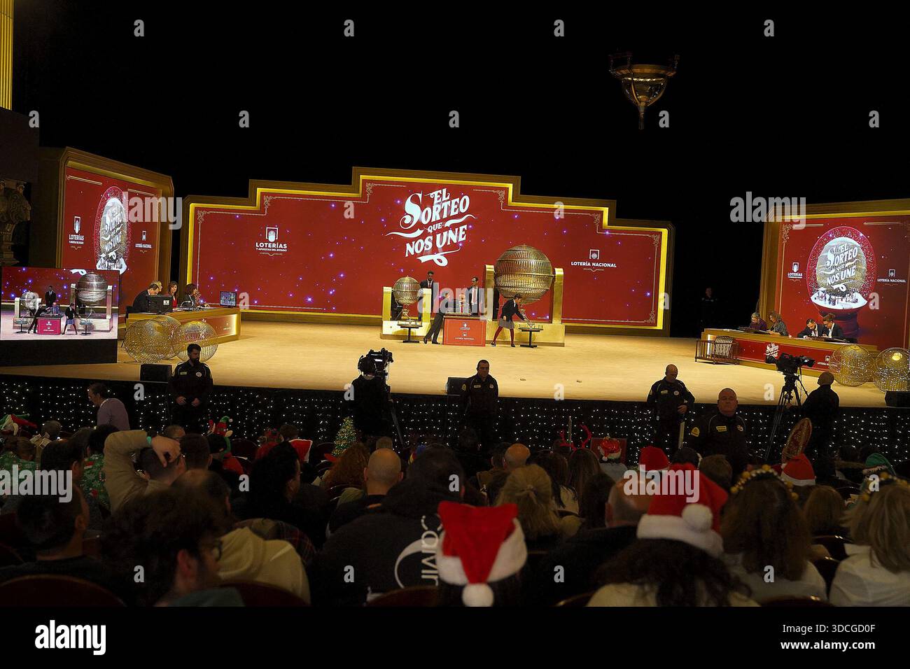 Two girls from the San Ildefonso School, sing a Christmas Lottery prize ...
