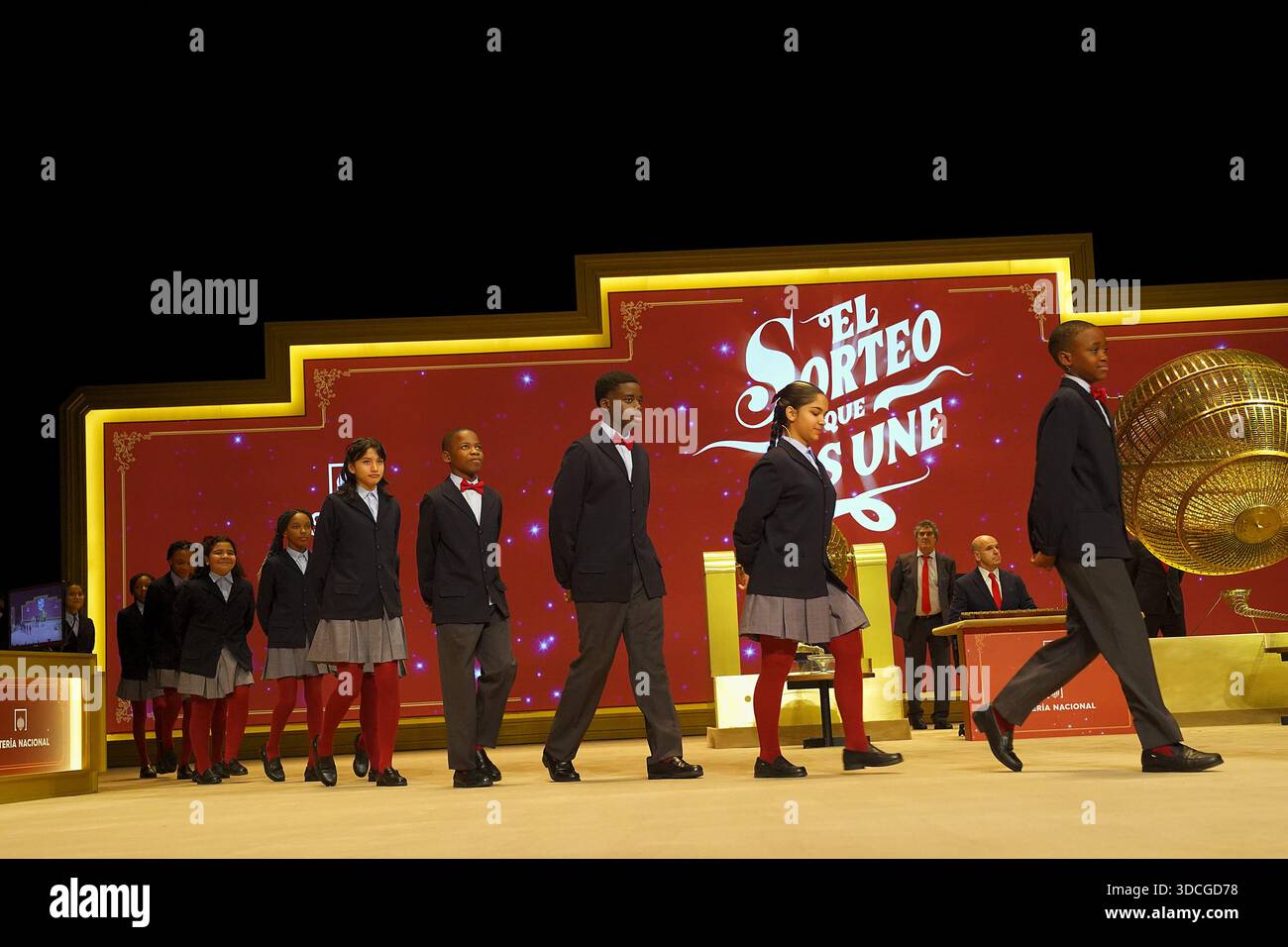 Children from the San Ildefonso School during the Sorteo Extraordinario ...