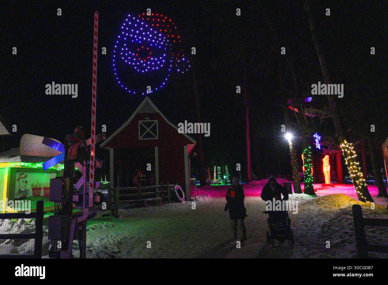 A general view showing the people visiting the Christmas Santa’s ...