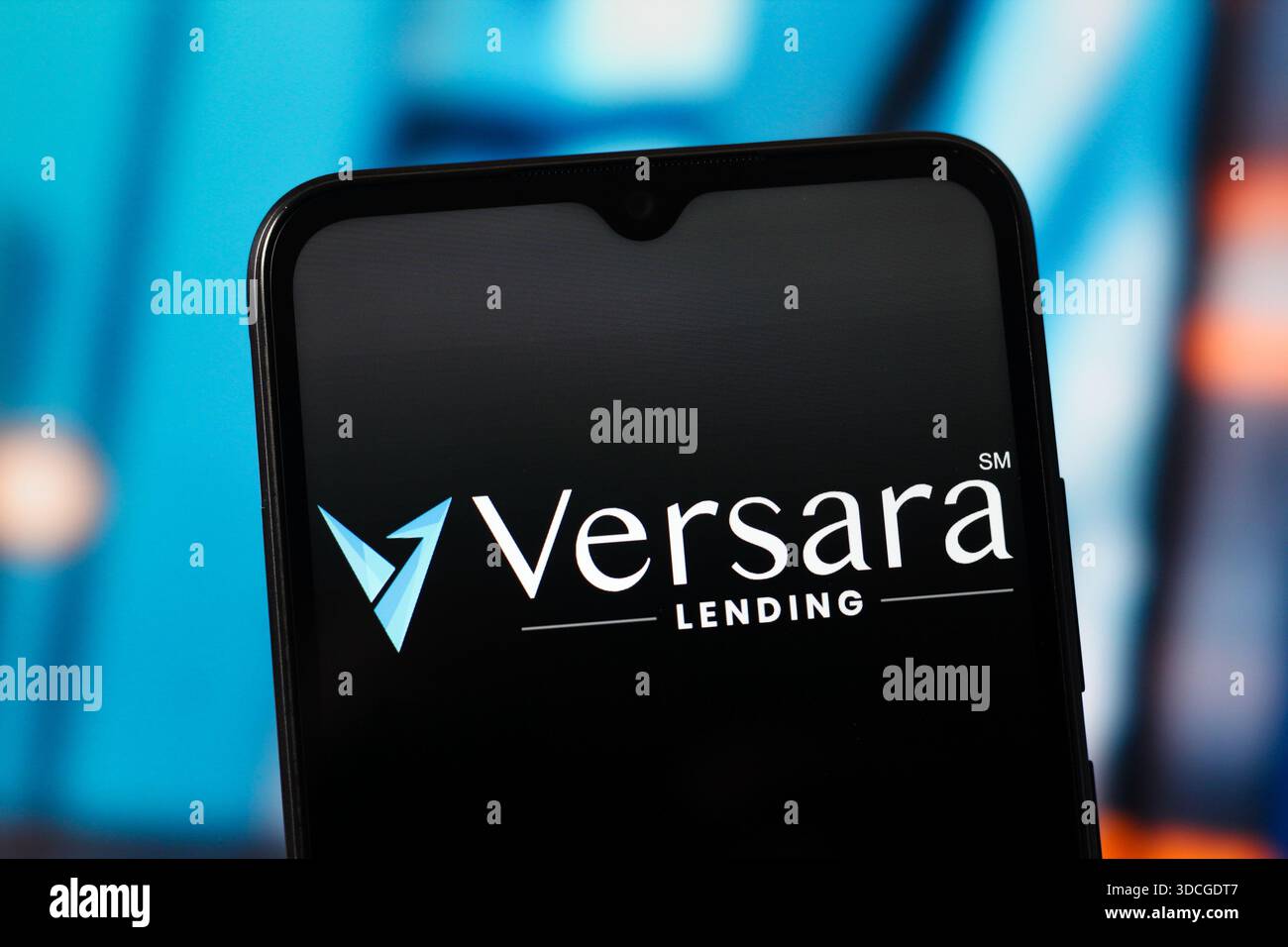In this photo illustration, the Versara Lending logo is seen displayed ...