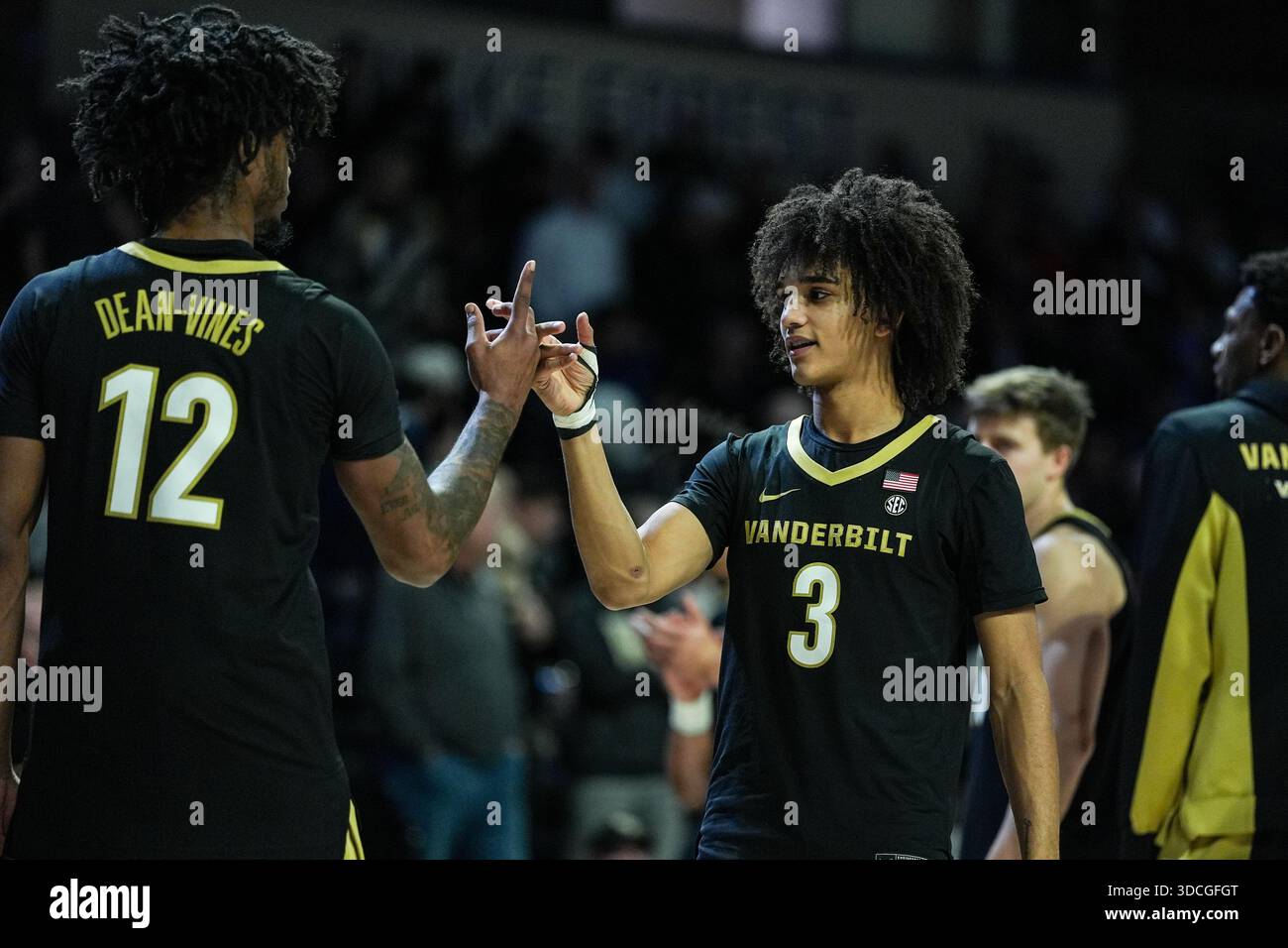 Vanderbilt guard Tyler Tanner (3) and guard Jaylon Dean-Vines (12) high ...
