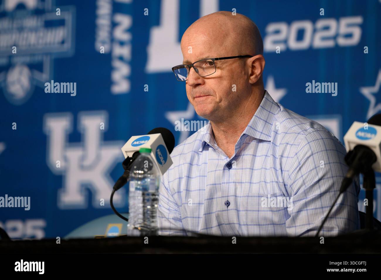 Kentucky head coach Craig Skinner talks to the media after their loss ...