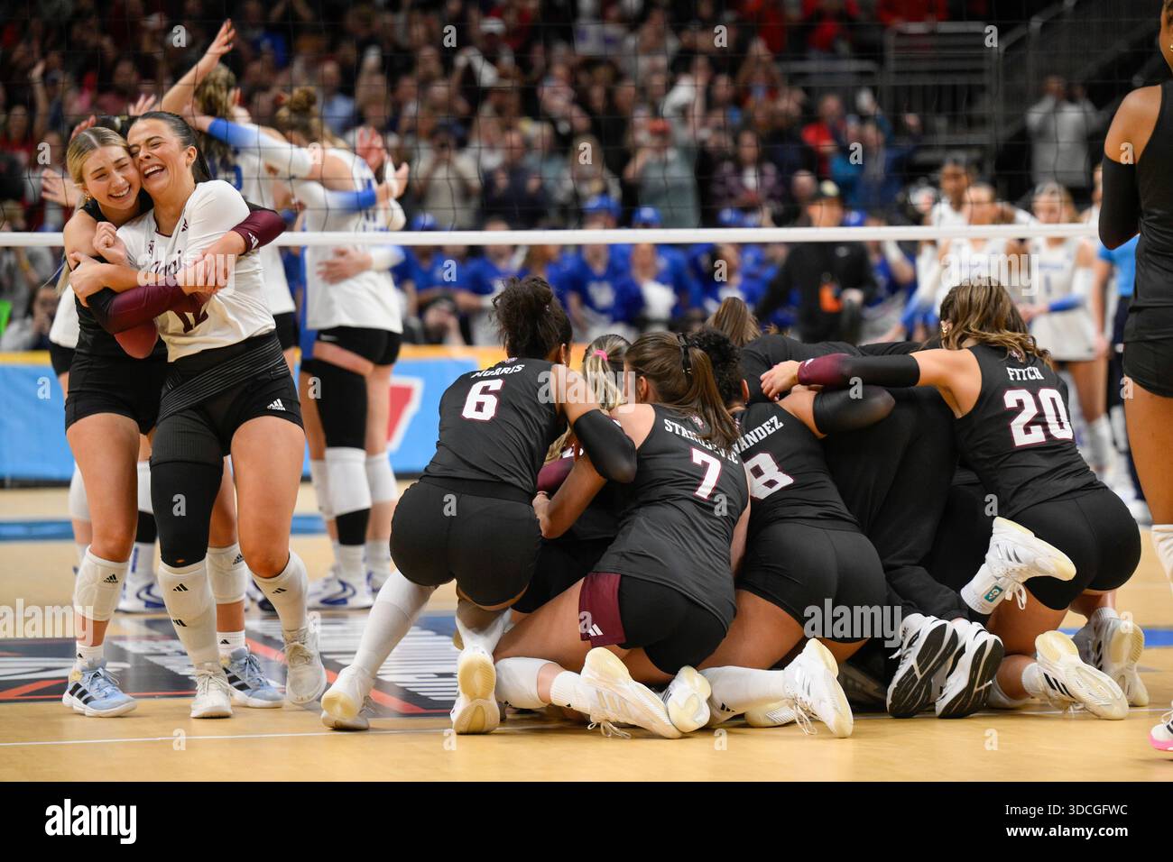 Texas A&M players celebrate after beating Kentucky in the NCAA Division ...
