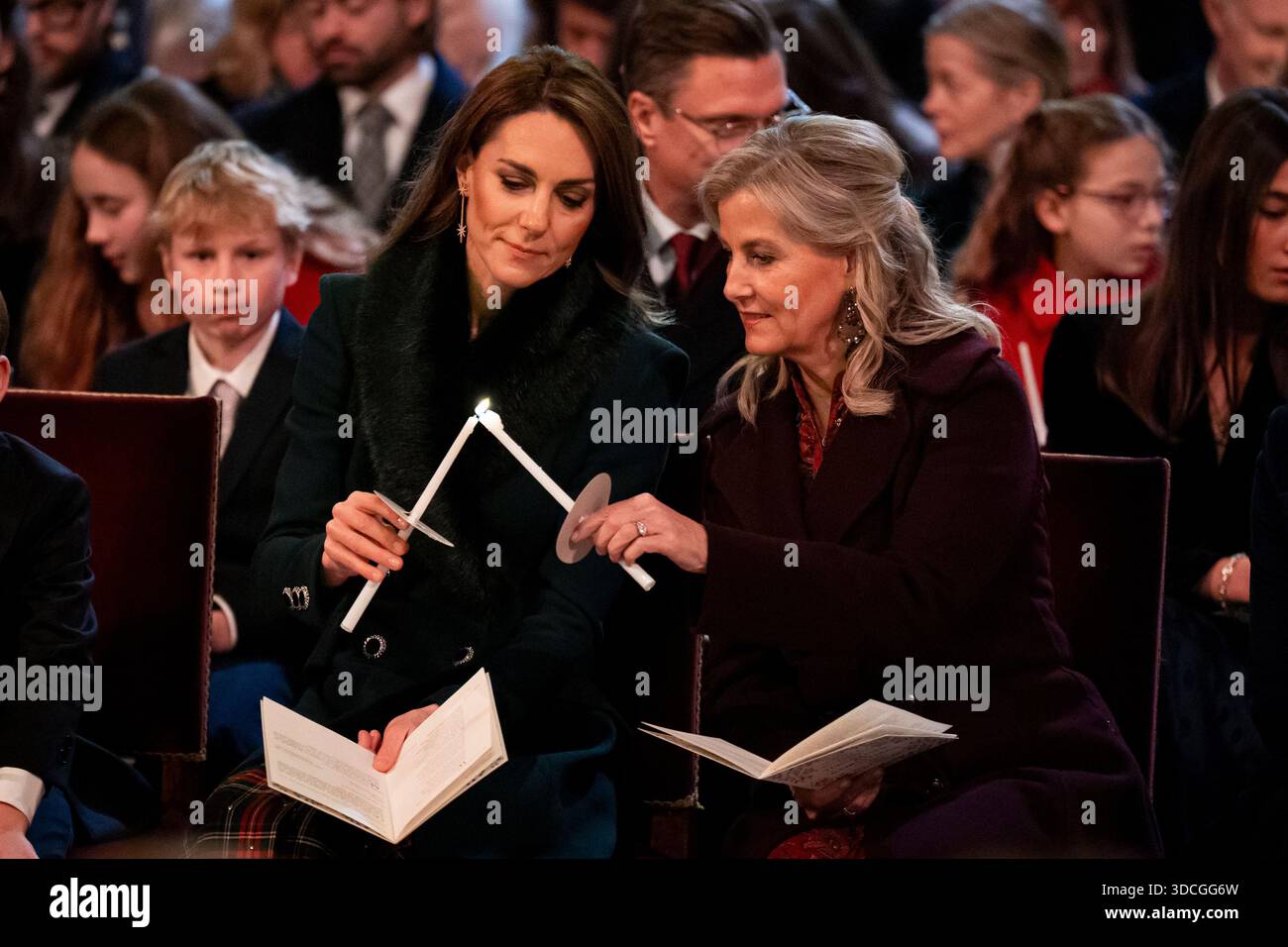 Britain's Kate, Princess of Wales, left, and the Duchess of Edinburgh ...