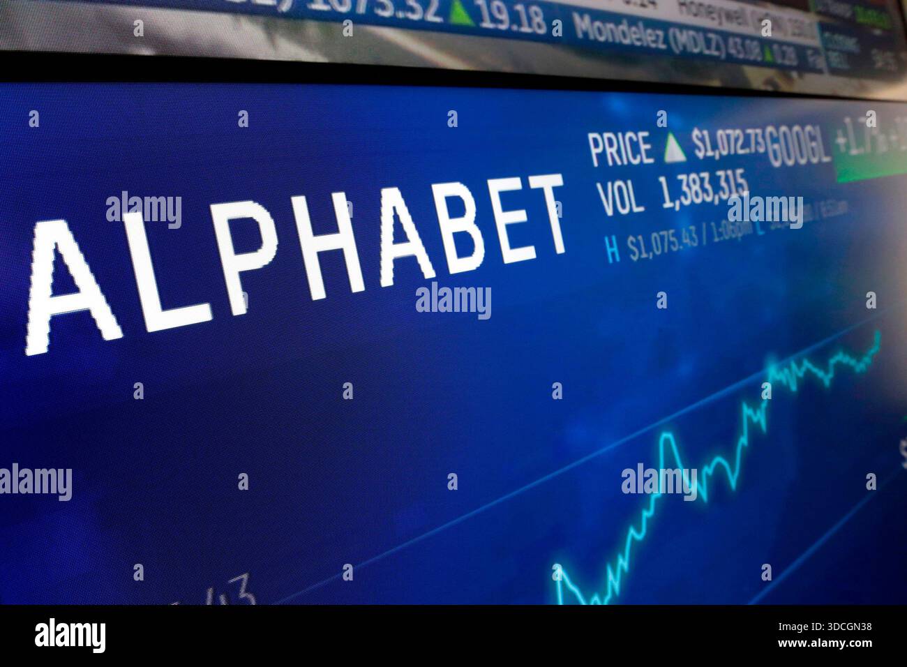 FILE - The logo for Alphabet appears on a screen at the Nasdaq ...