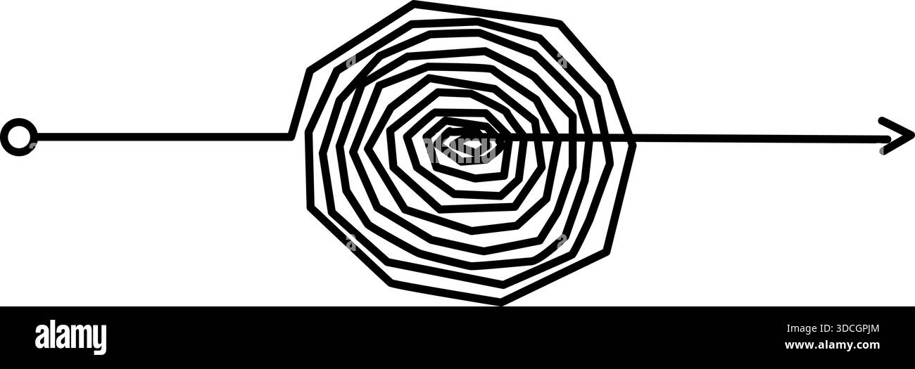 Circular spiral winds inward forming a compact and continuous looped ...