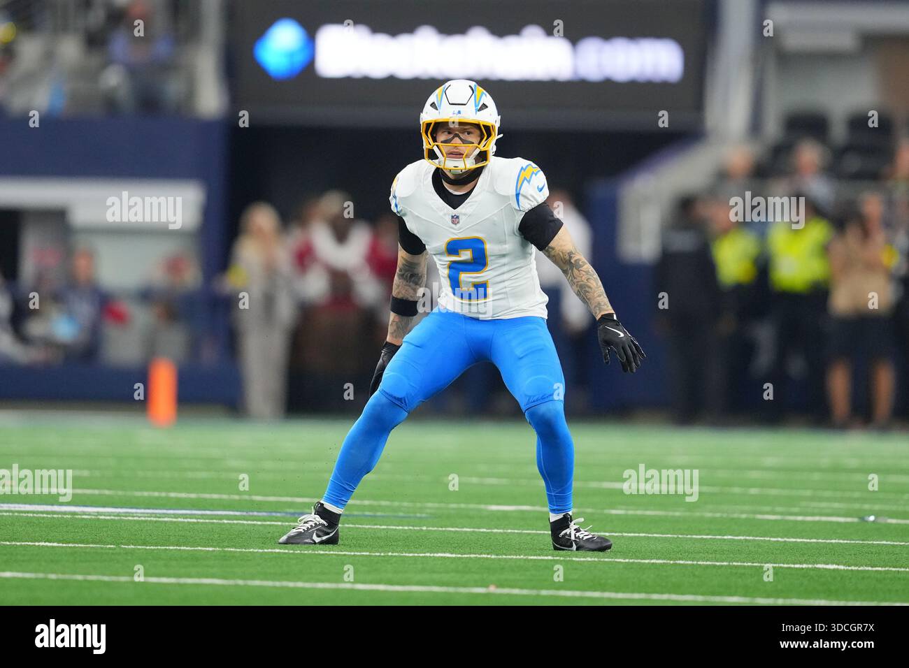 Los Angeles Chargers cornerback Elijah Molden (2) defends during the ...