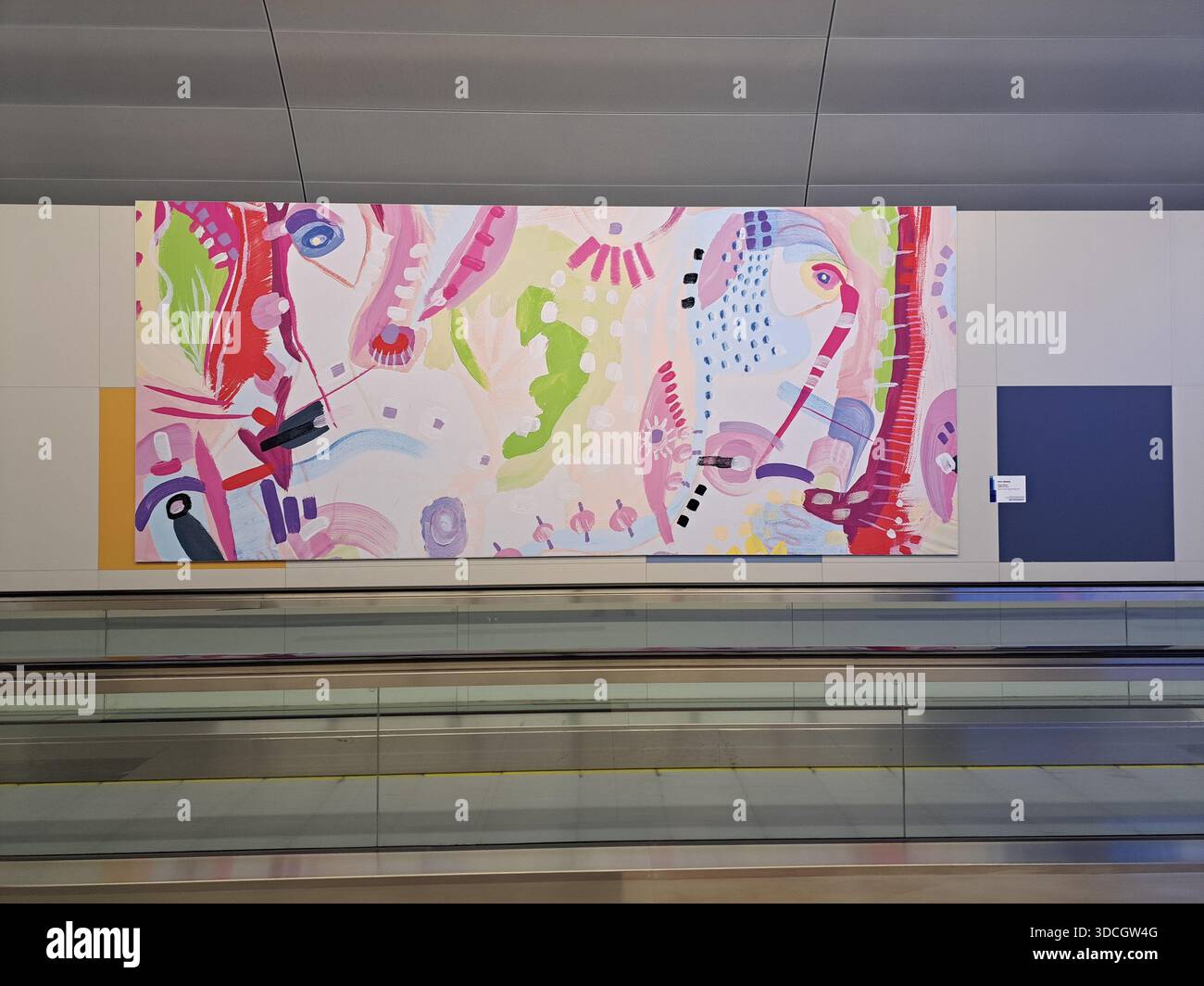 Perspectives abstract pink mural in the pedestrian tunnel at Billy ...