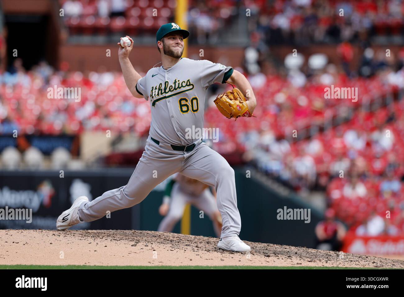 ST. LOUIS, MO - SEPTEMBER 01: Justin Sterner #60 of the Athletics ...