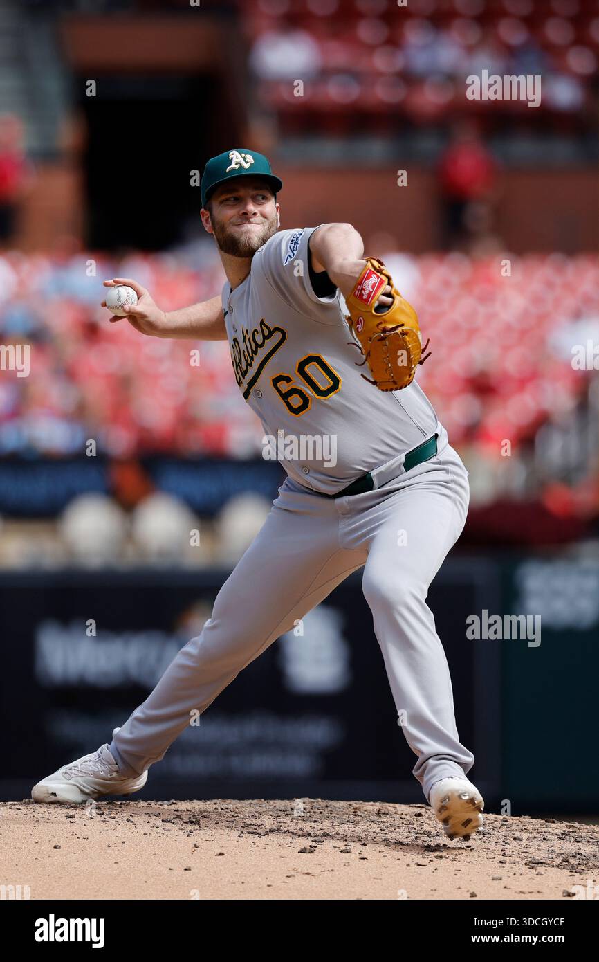 ST. LOUIS, MO - SEPTEMBER 01: Justin Sterner #60 of the Athletics ...