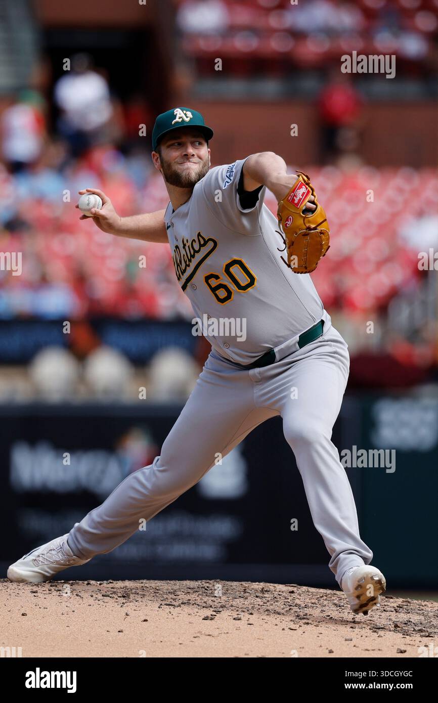 ST. LOUIS, MO - SEPTEMBER 01: Justin Sterner #60 of the Athletics ...