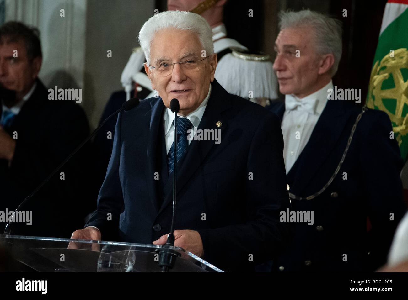 Rome, Italy. 22th december 2025. Sergio Mattarella President of the ...