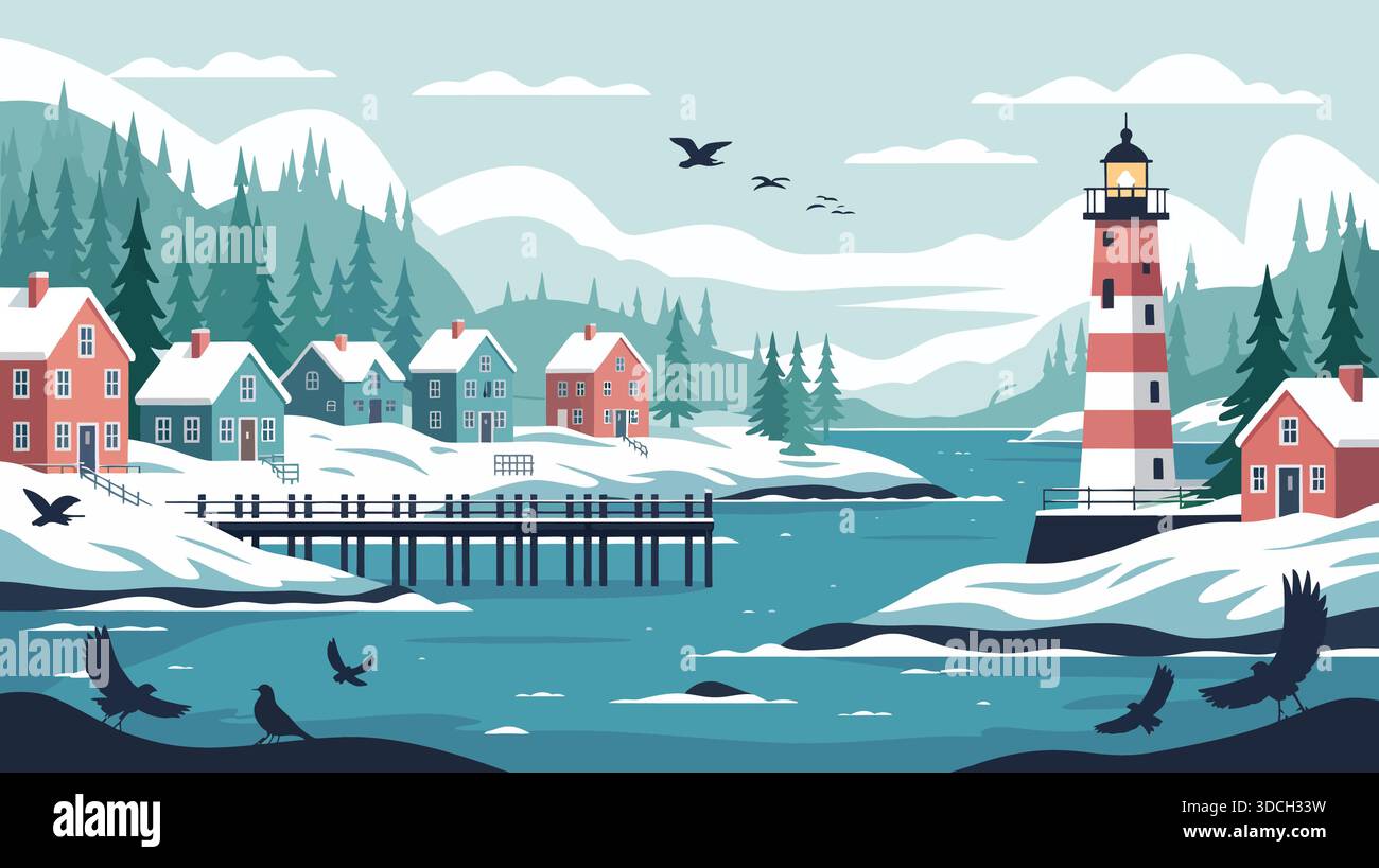 Winter serene Stock Vector Images - Alamy