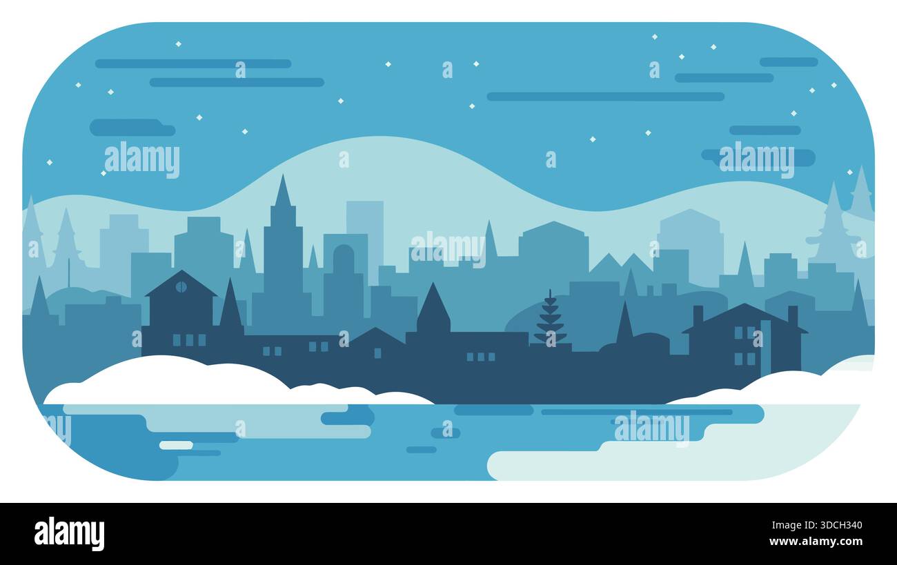 Winter mountain rural landscape Cut Out Stock Images & Pictures - Alamy