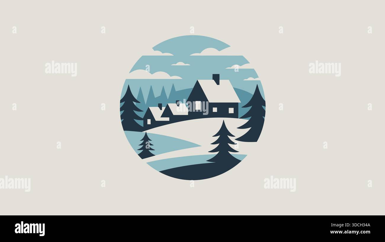 Winter snowy mountains in Stock Vector Images - Alamy