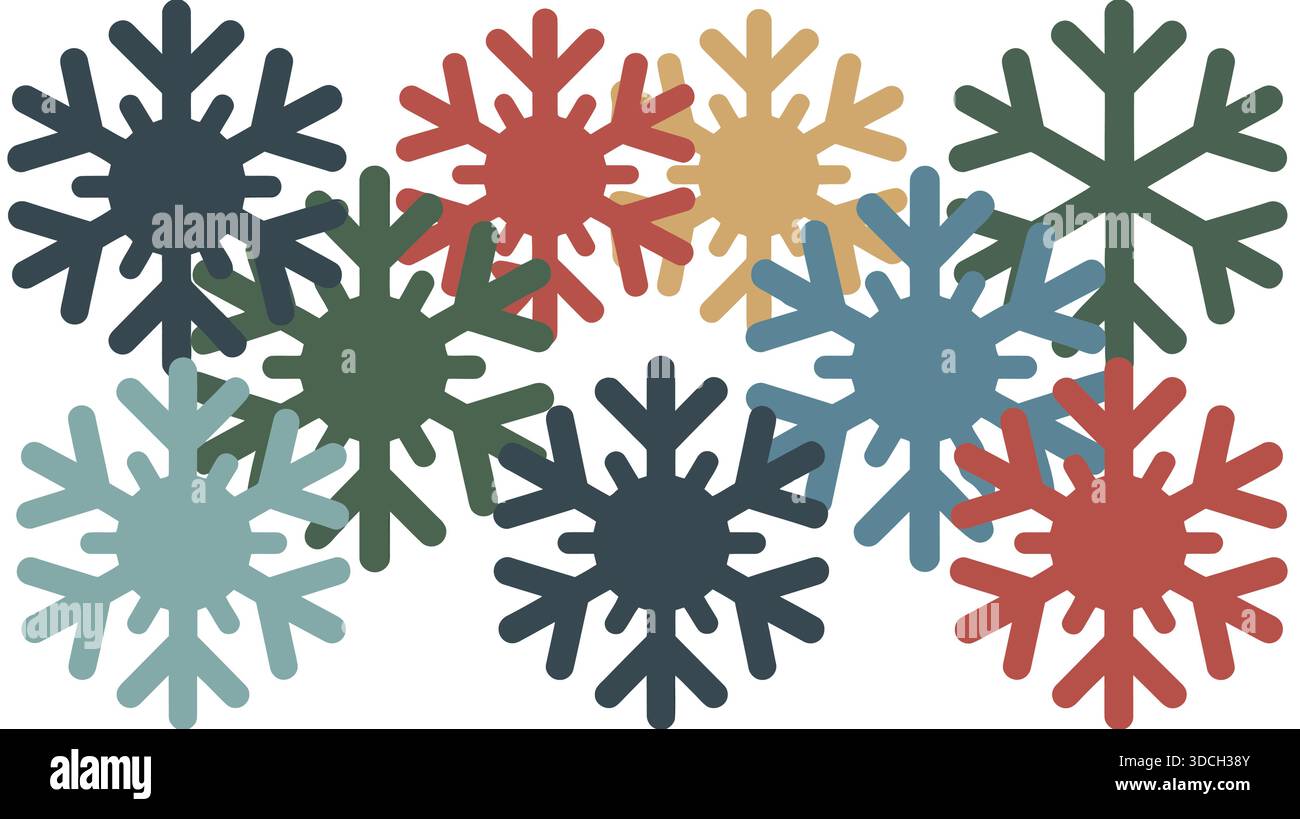 Colorful snowflakes illustration Stock Vector Image & Art - Alamy