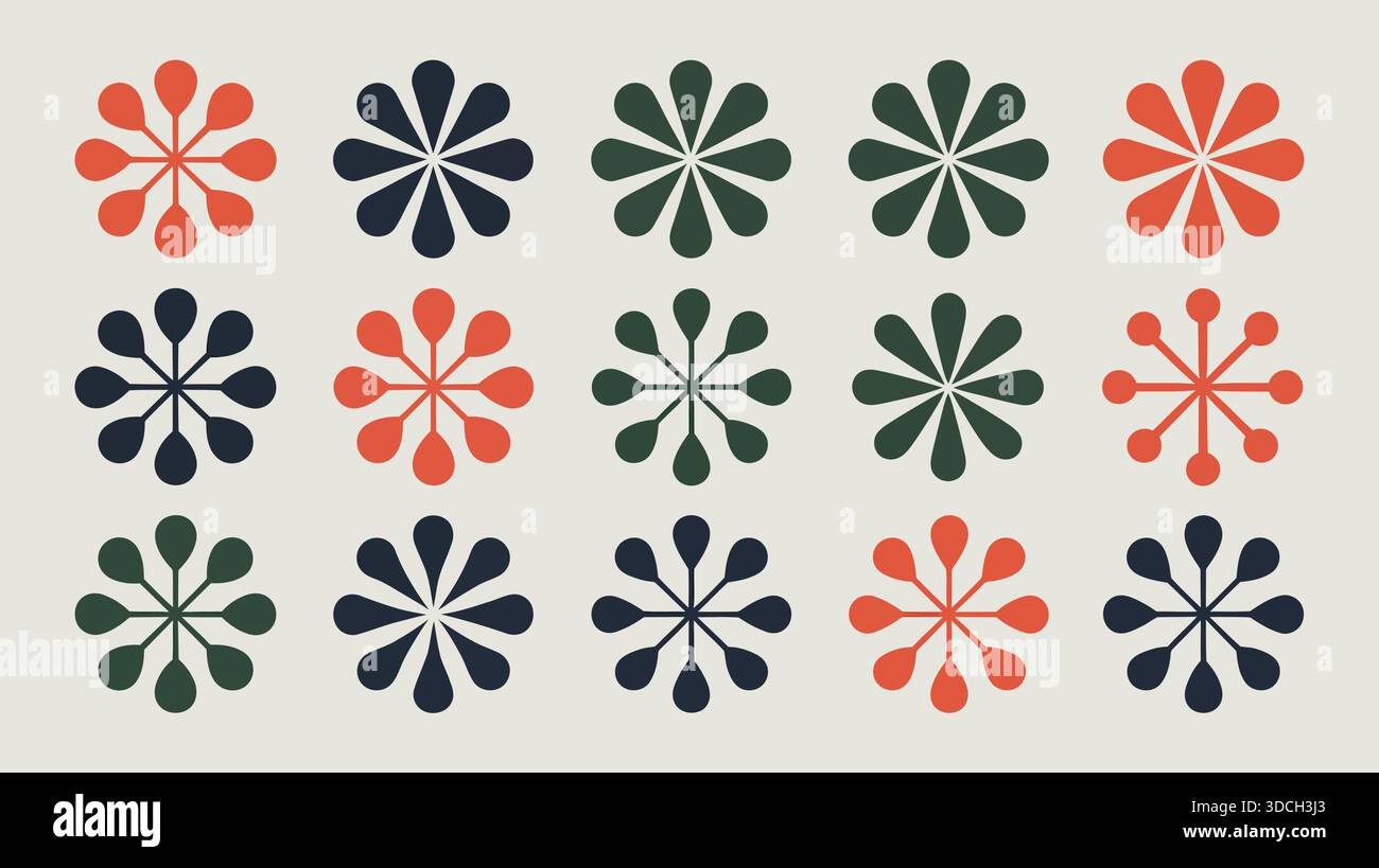 Symmetrical patterns of flowers Stock Vector Images - Alamy