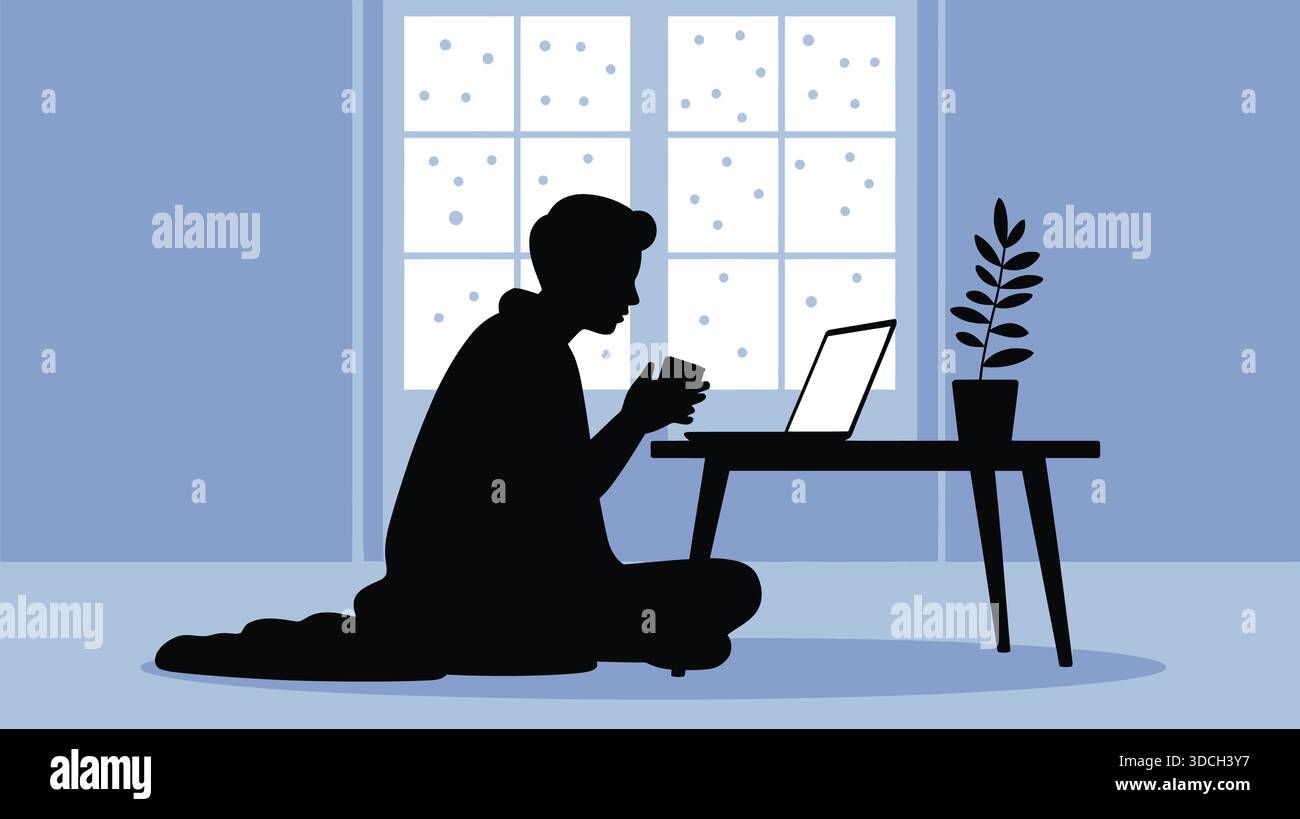 Laptop green plant in Stock Vector Images - Alamy