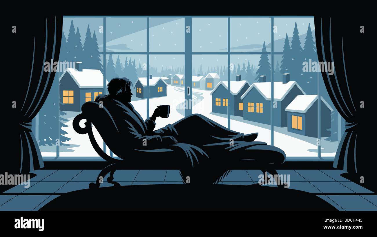 Serene winter view in Stock Vector Images - Alamy