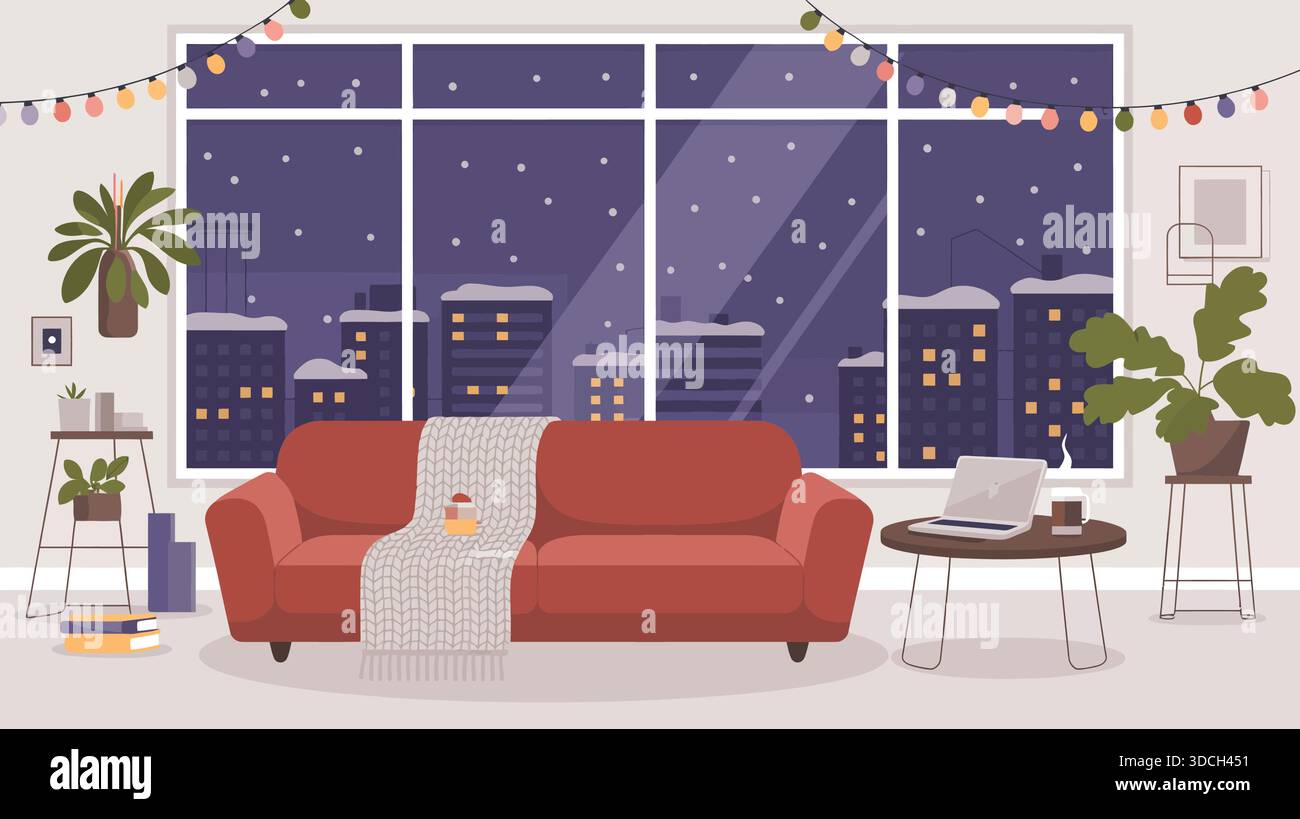 Indoor outdoor home living room Stock Vector Images - Alamy