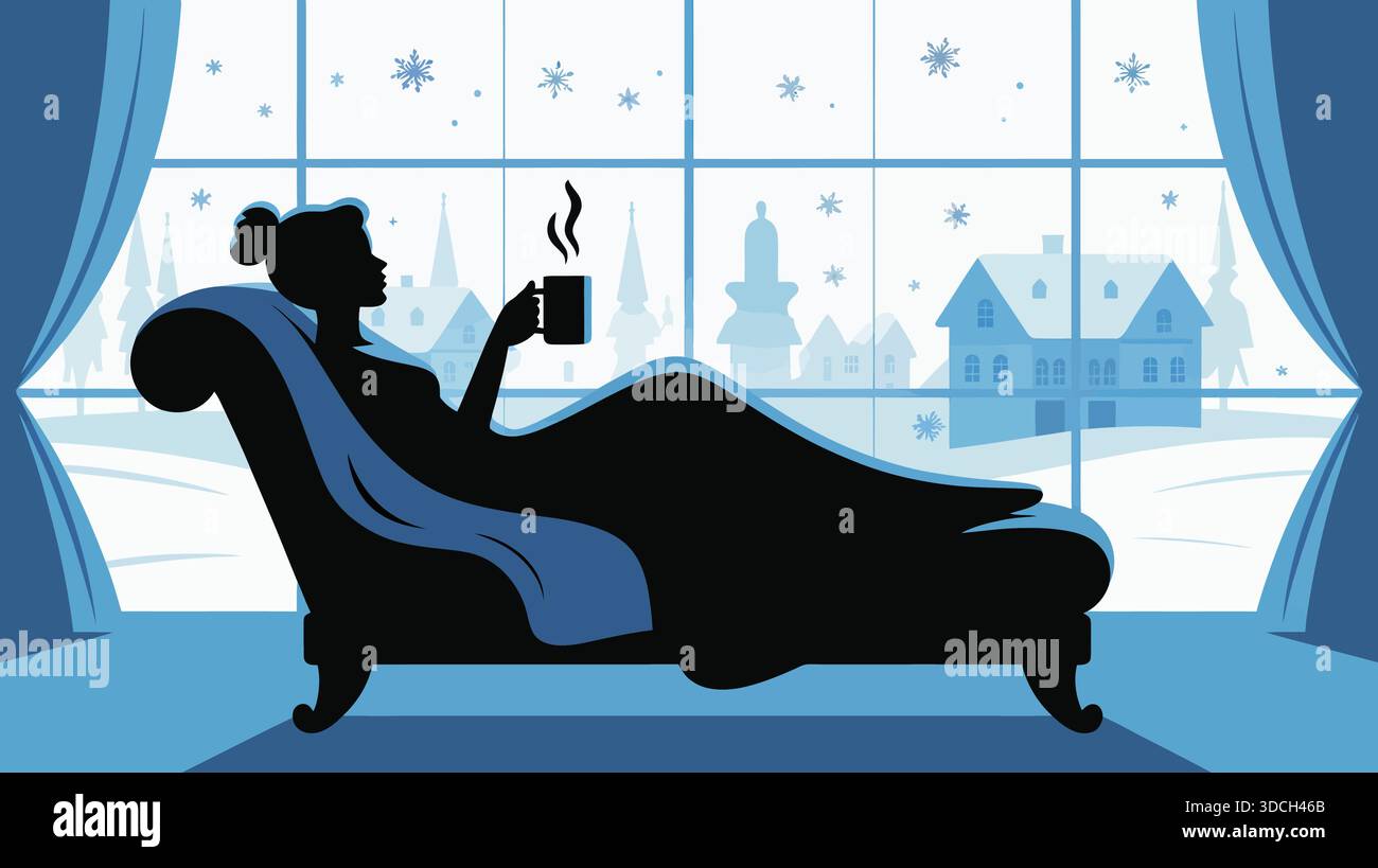 Woman home relaxation book Stock Vector Images - Alamy