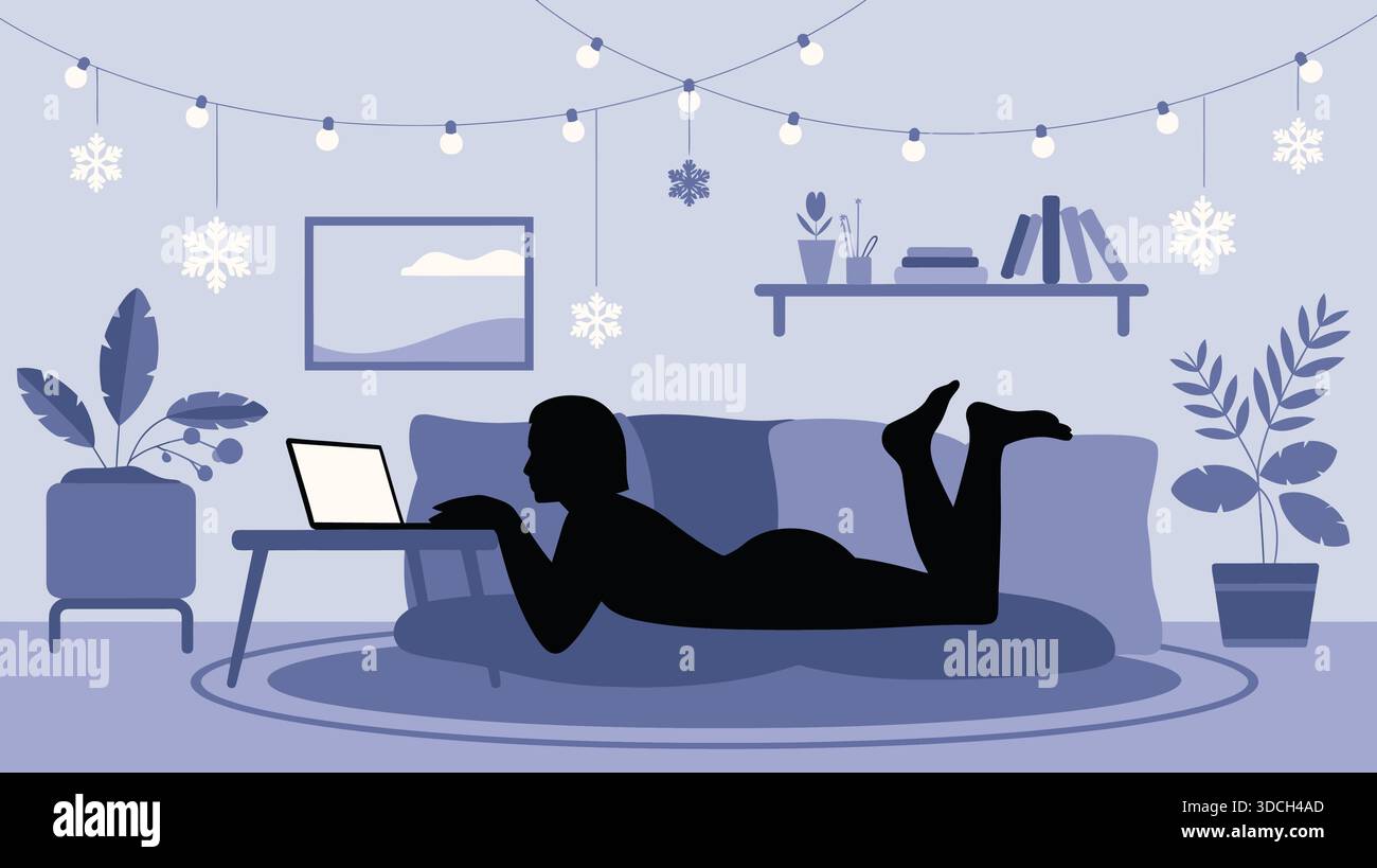 Blue wall living room Stock Vector Images - Alamy