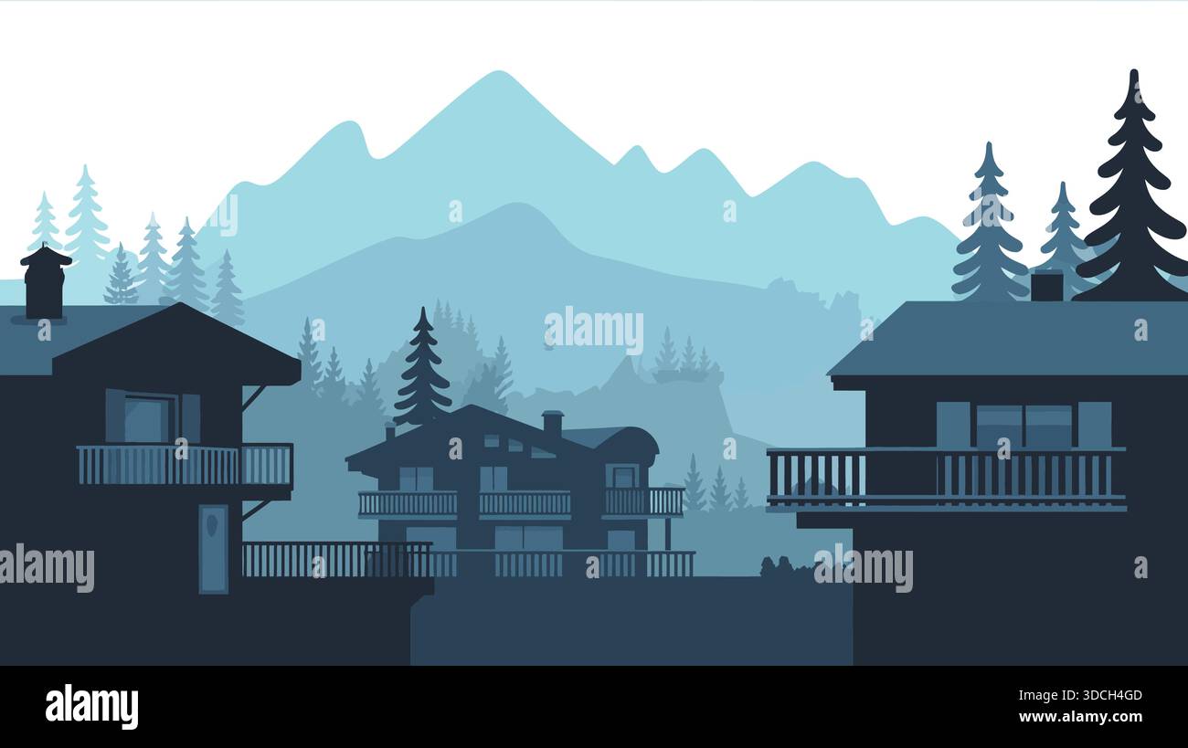 Village tranquility Stock Vector Images - Alamy