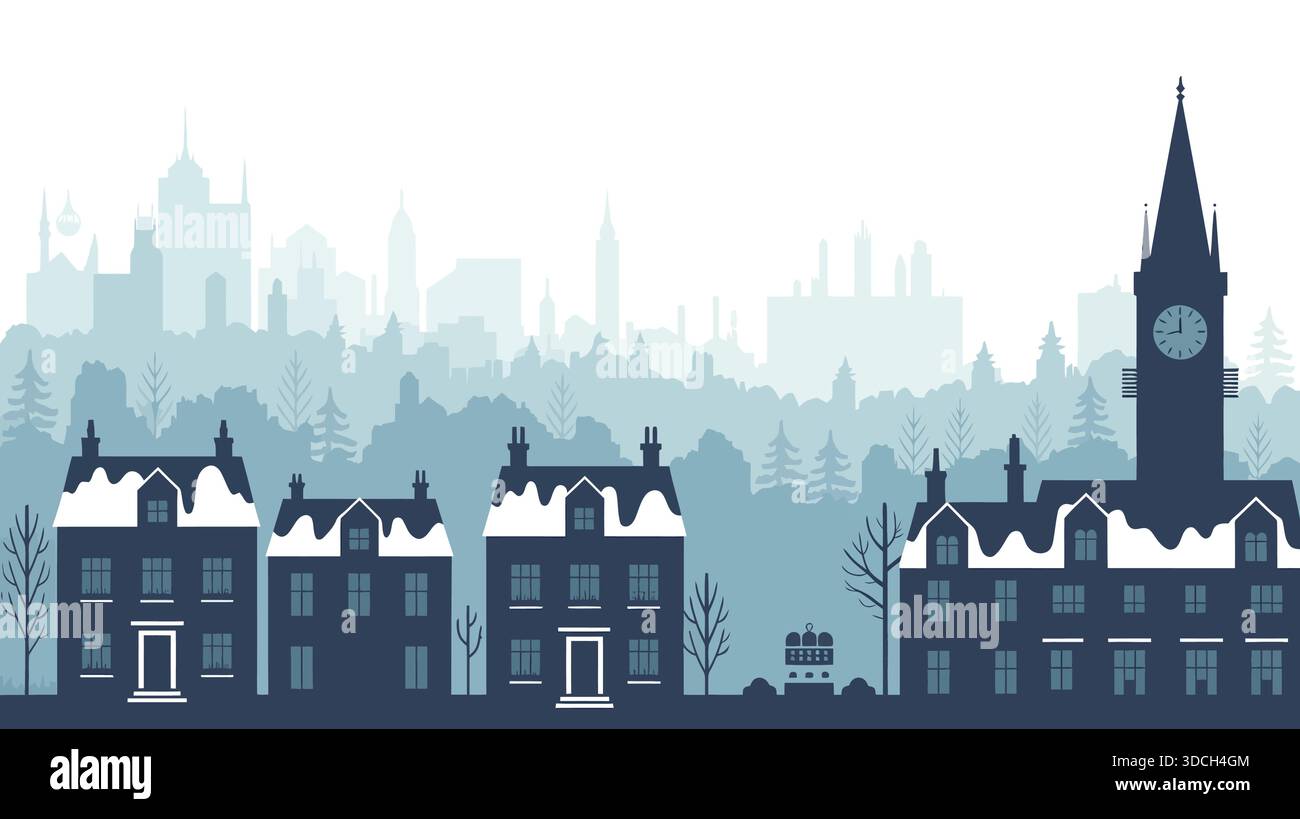 With clock tower Stock Vector Images - Alamy