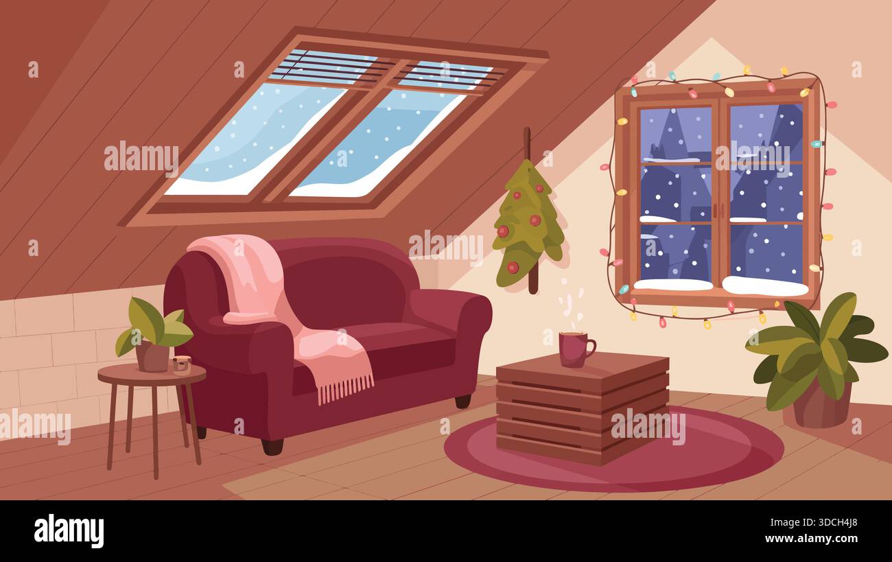 Attic window night hi-res stock photography and images - Alamy