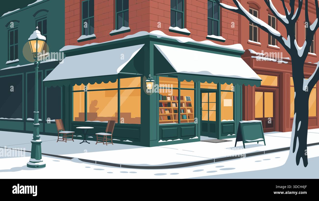 Cozy outdoor street cafe Stock Vector Images - Alamy