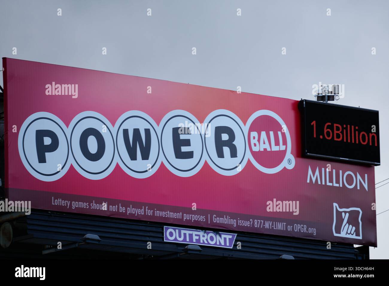 A billboard advertising the Powerball lottery is displayed, Monday, Dec ...