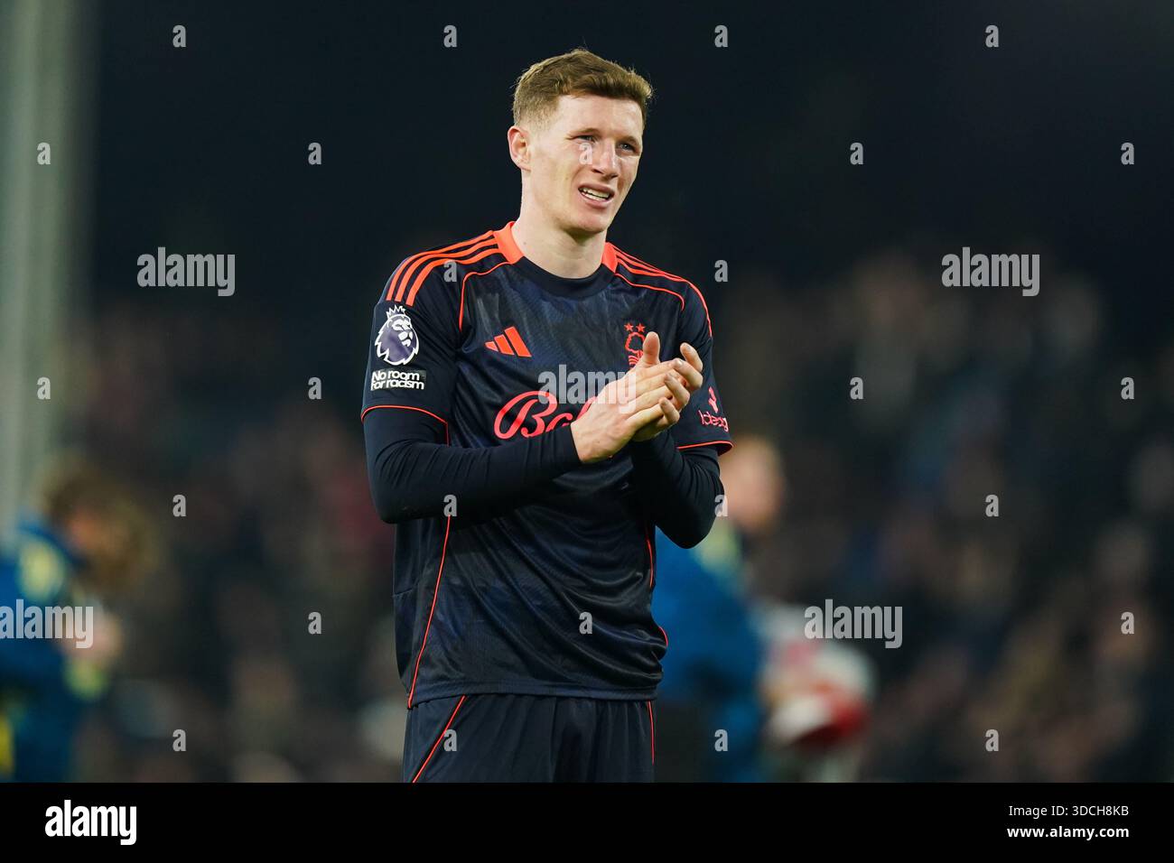 Elliot Anderson of Nottingham Forest clapping the fans after the Fulham ...