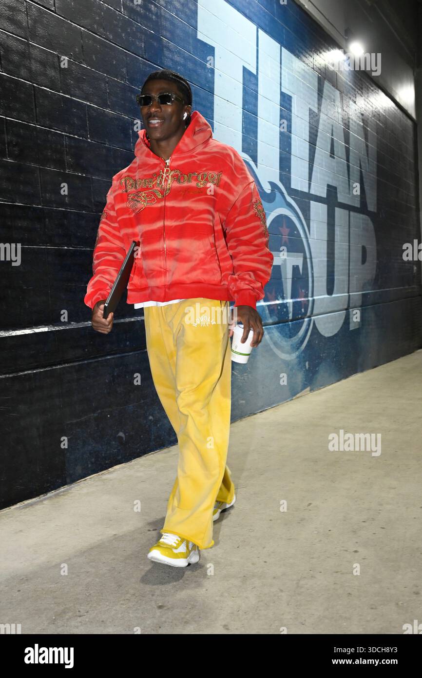 Tennessee Titans safety Jerrick Reed II (28) arrrives for an NFL ...