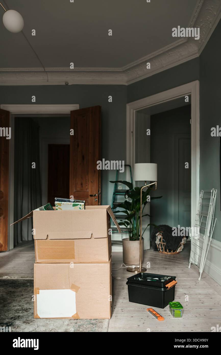 Cardboard boxes kept in hi-res stock photography and images - Alamy