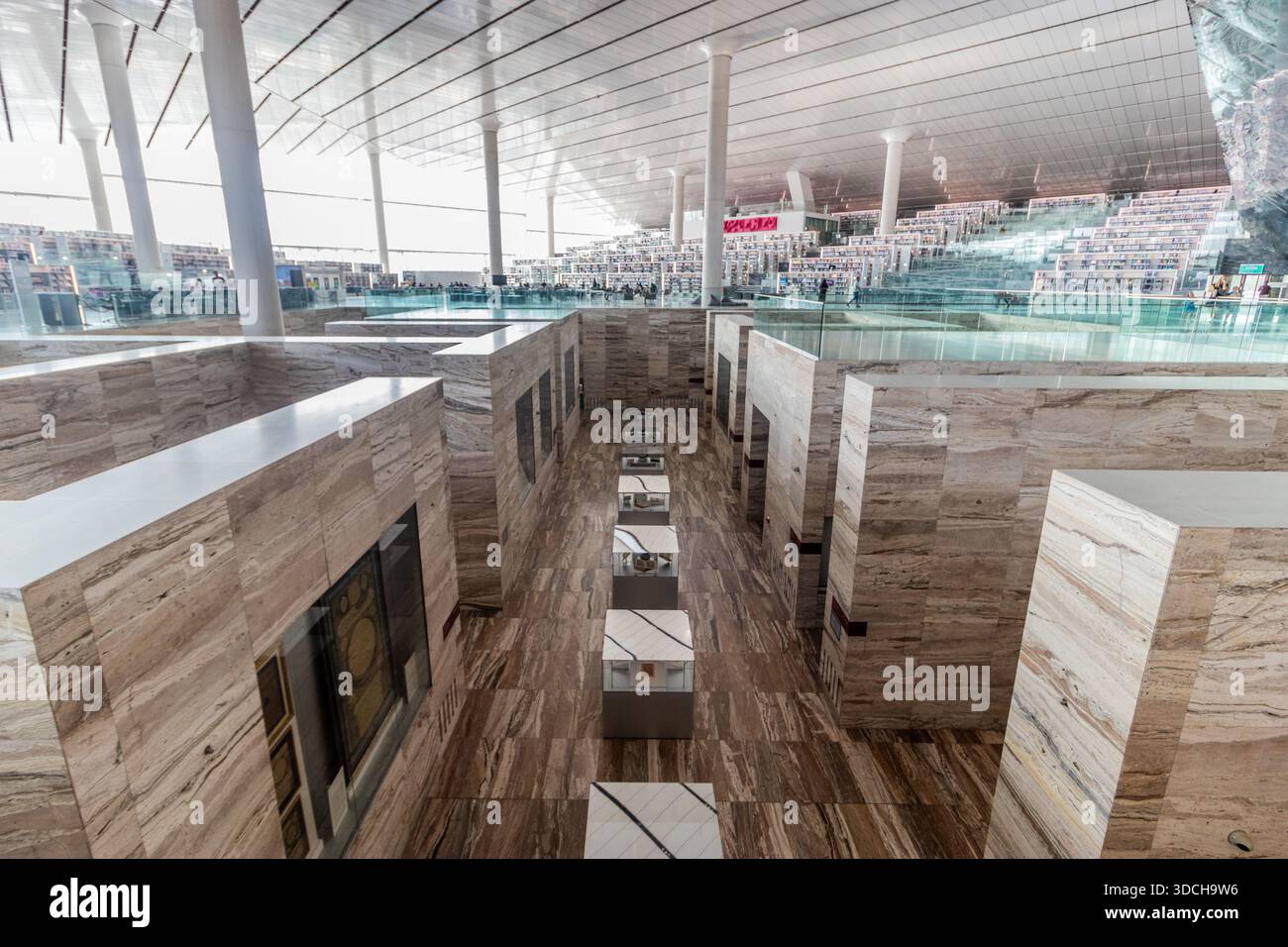DOHA, QATAR - SEPTEMBER 20, 2023: Interior of Qatar National Library in ...