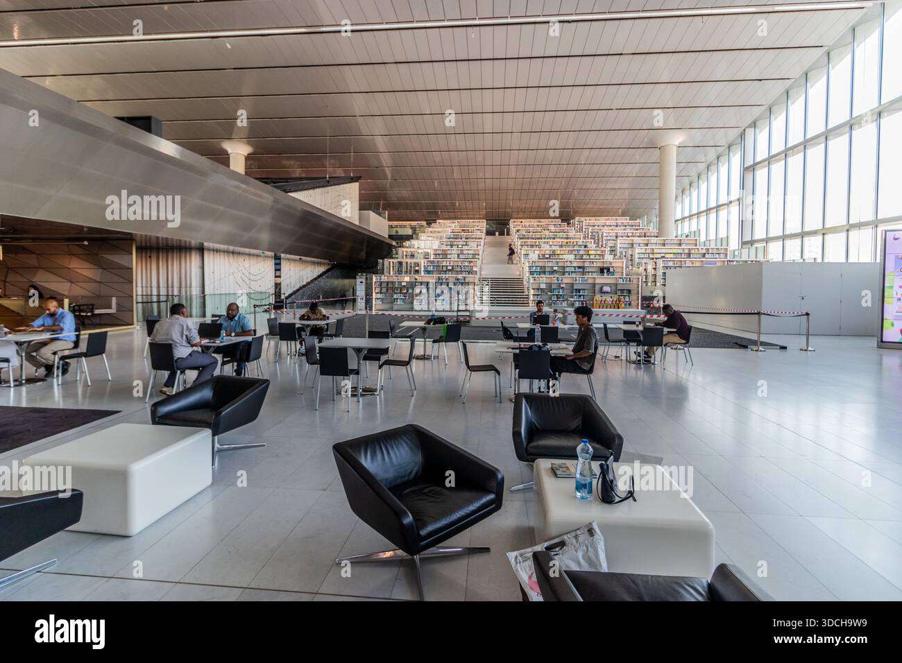 DOHA, QATAR - SEPTEMBER 20, 2023: Interior of Qatar National Library in ...