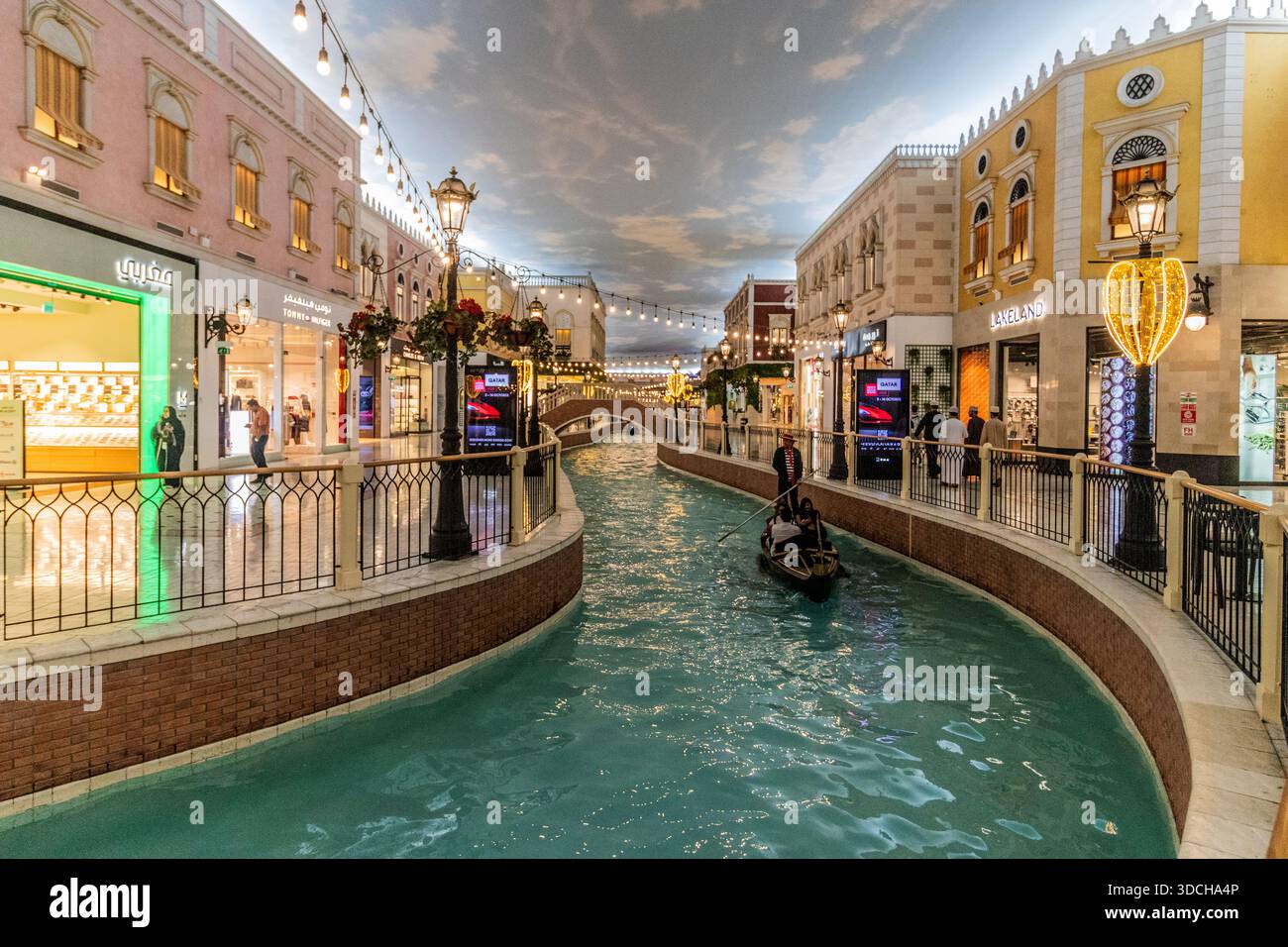 DOHA, QATAR - SEPTEMBER 21, 2023: Gondola ride in Villaggio Mall in ...