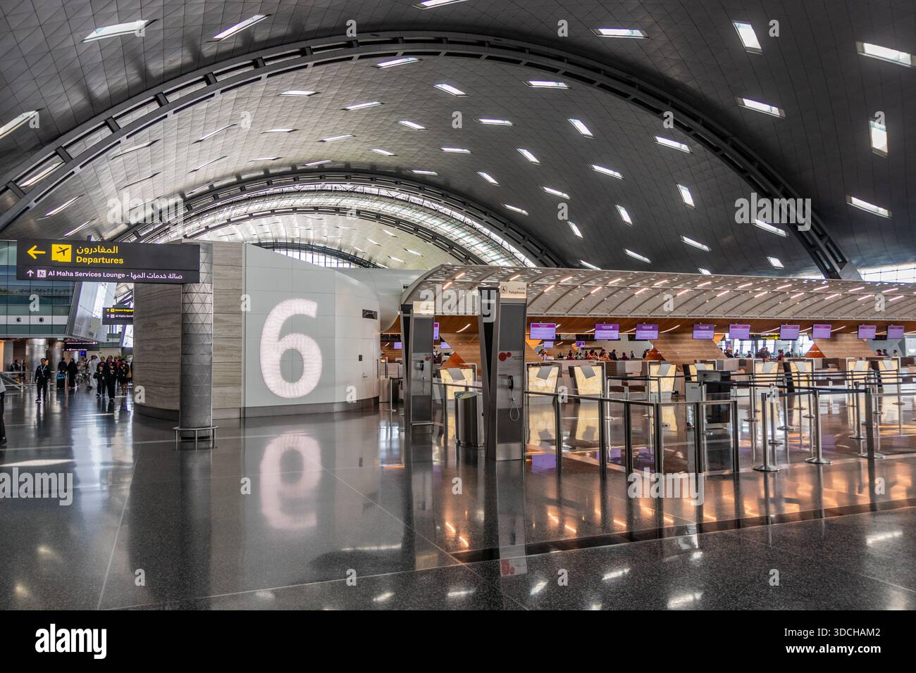 DOHA, QATAR - SEPTEMBER 22, 2023: Check in area of Hamad International ...