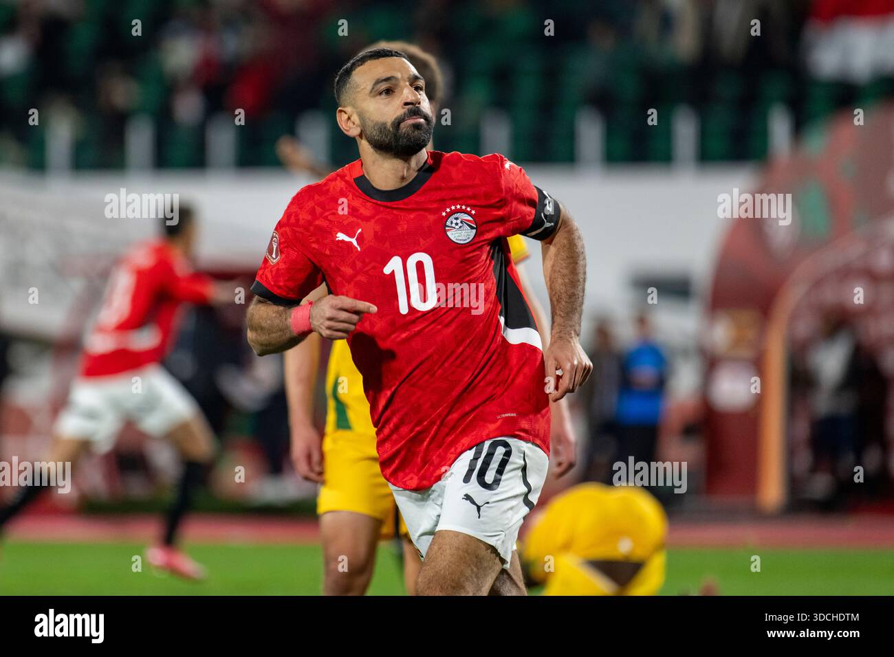 Mohamed Salah of Egypt celebrates his scoring a goal during the Africa ...