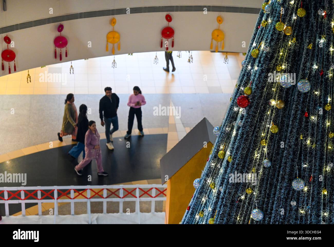 MUMBAI, INDIA - DECEMBER 22: Festive decorations at GIP Mall for the ...