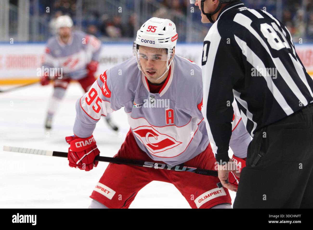 German Rubtsov (95) of Spartak Hockey Club seen in action during the ...