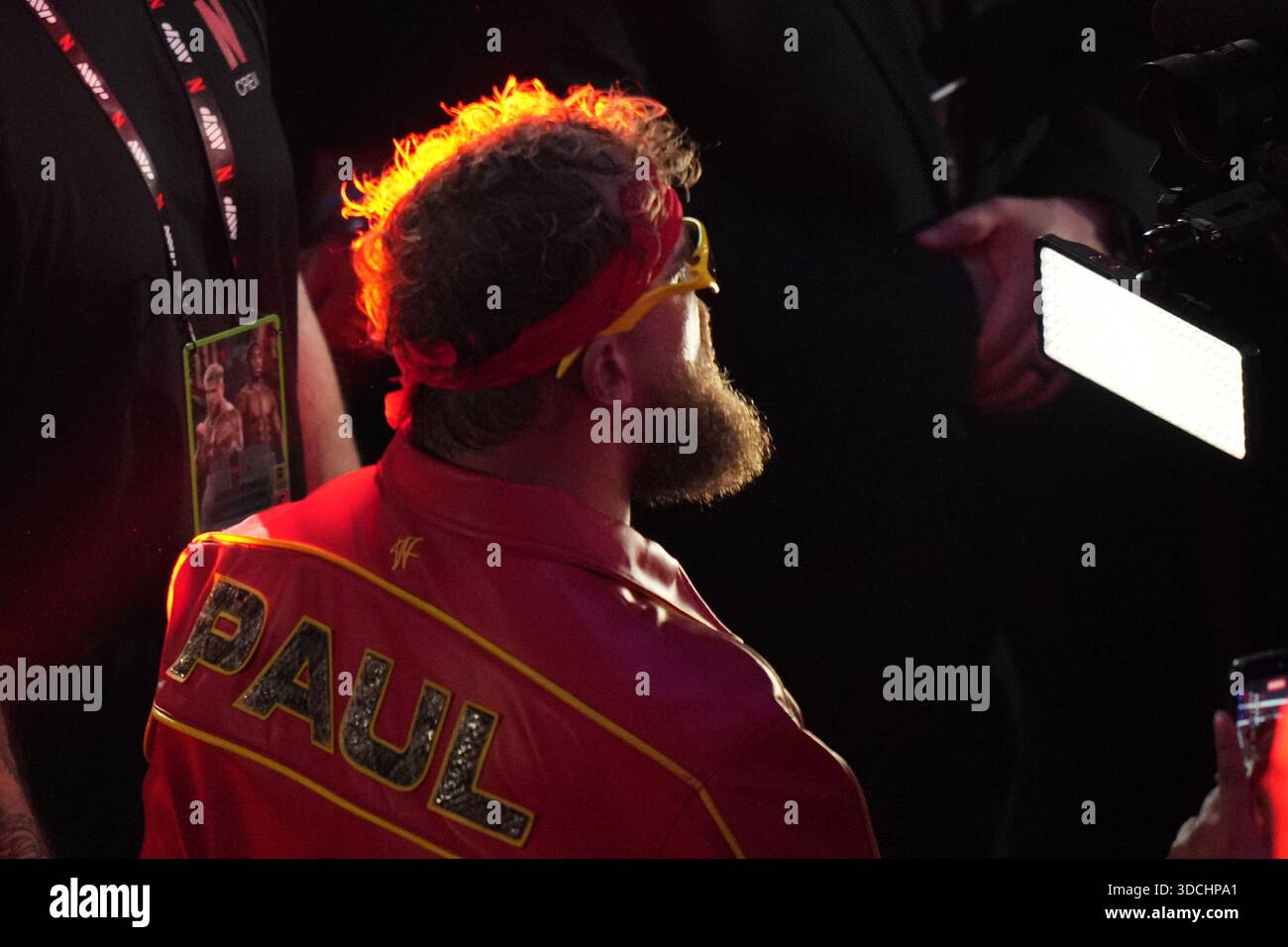 Jake Paul arrives for a heavyweight boxing match against Anthony Joshua ...