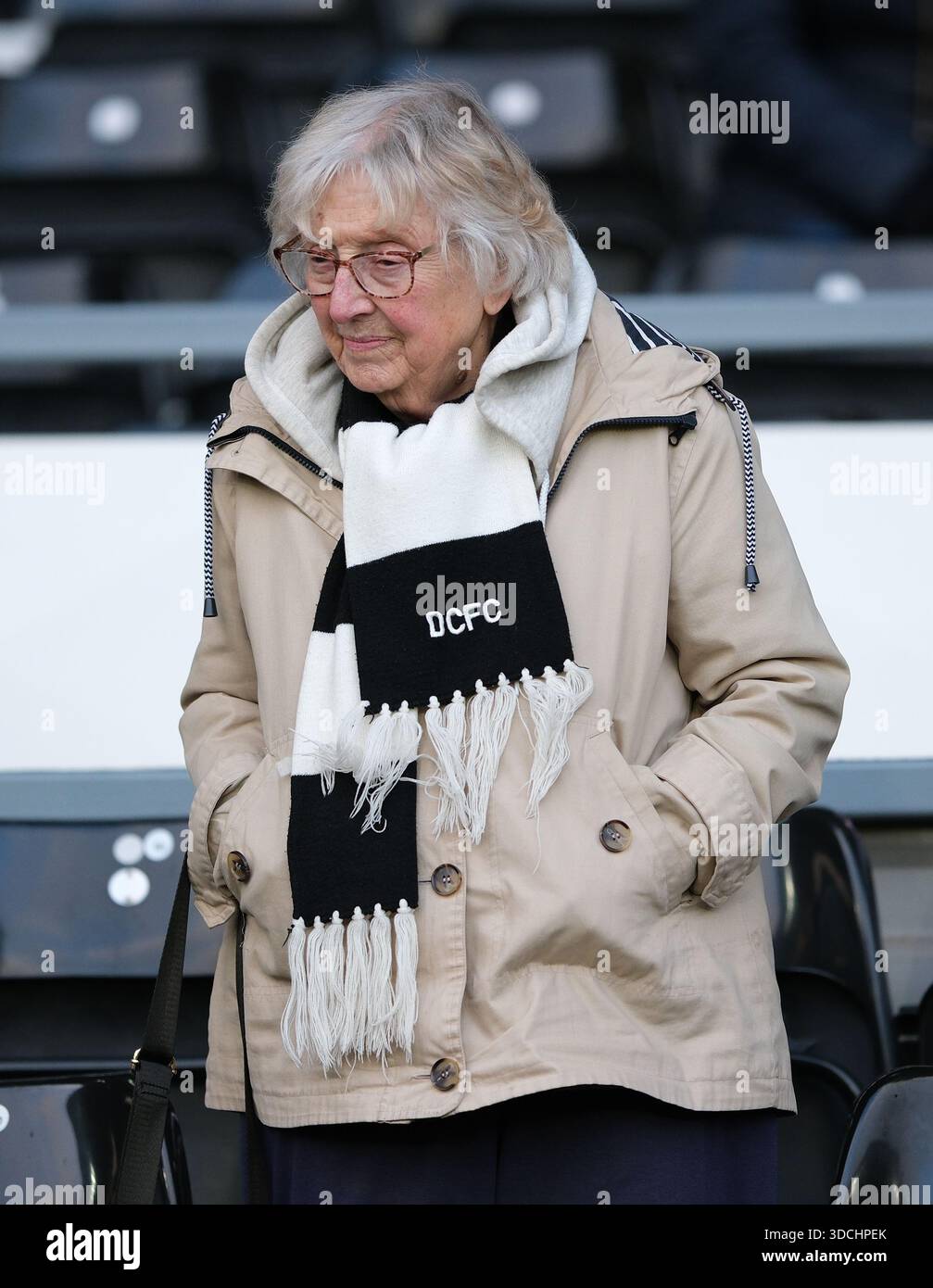Derby County fan seen during the EFL Championship Football match ...