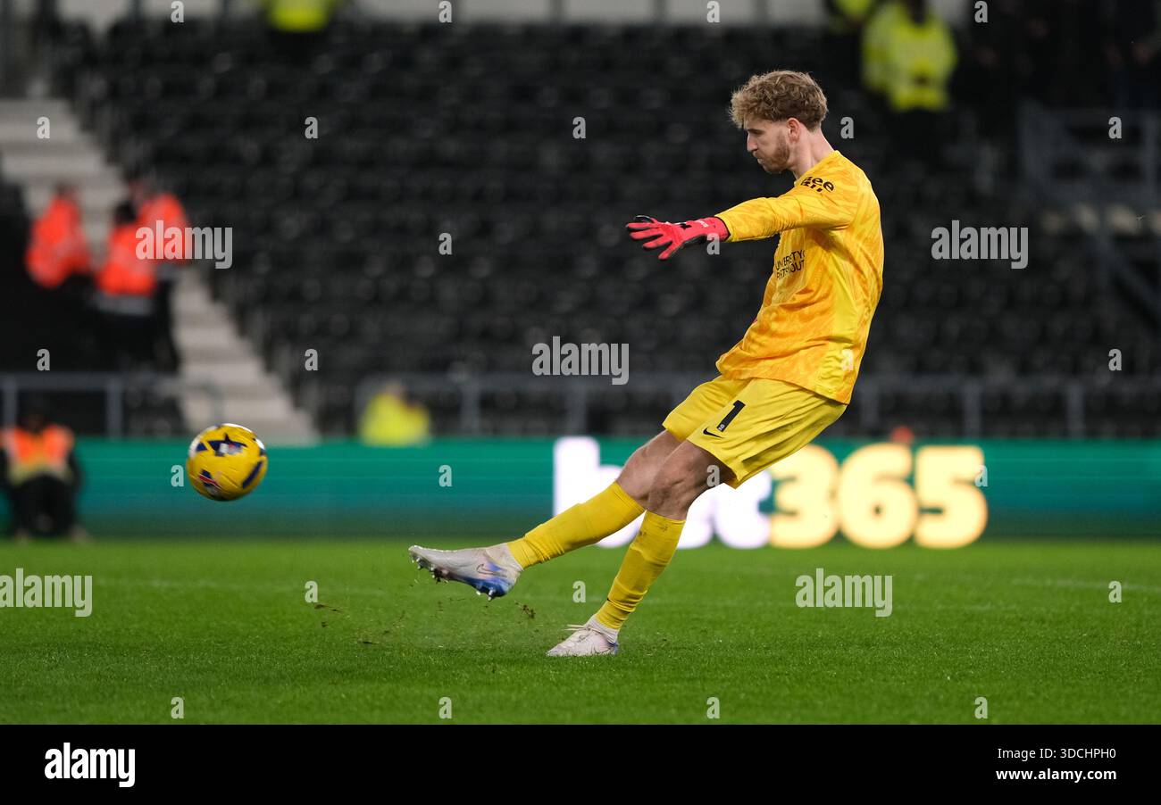 Nicolas Schmid of Portsmouth seen in action during the EFL Championship ...