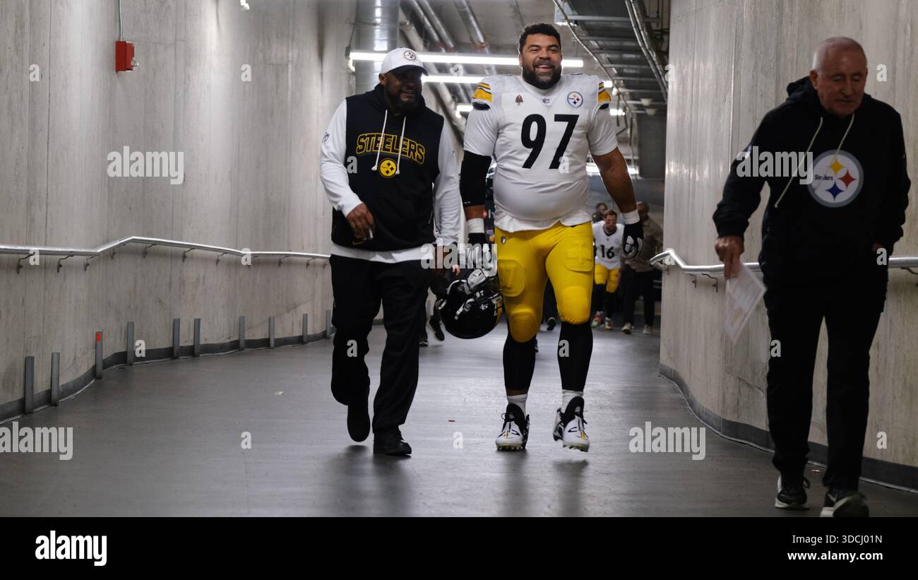 Dec 21, 2025: Head Coach Mike Tomlin, and Cam Heyward #97 during the ...