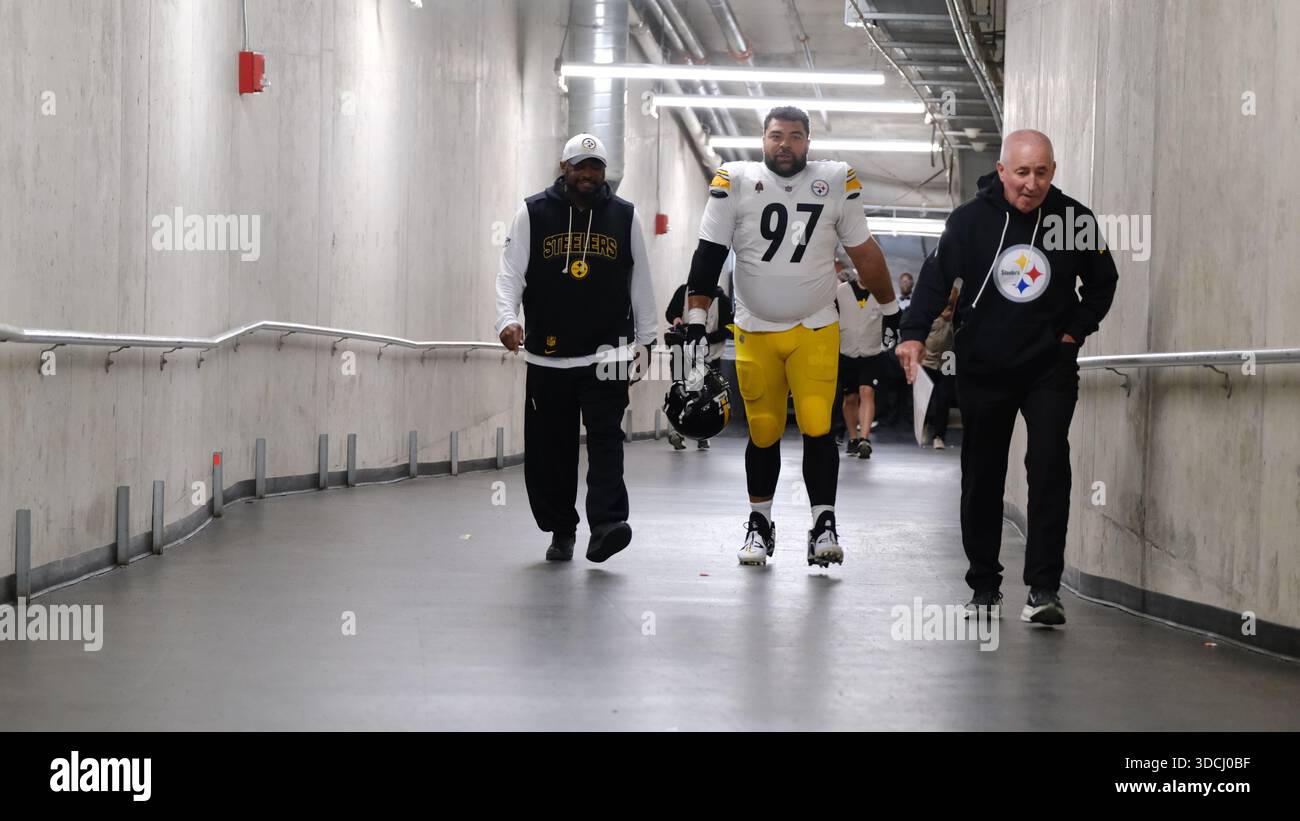 Dec 21, 2025: Head Coach Mike Tomlin, and Cam Heyward #97 during the ...