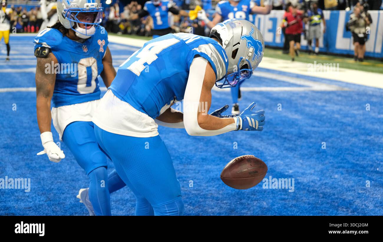 Dec 21, 2025: Amon-Ra St. Brown #14 during the Pittsburgh Steelers vs ...