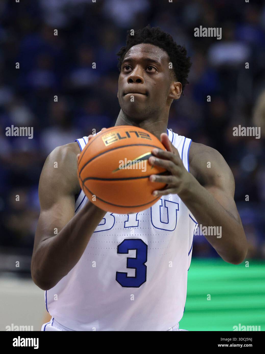 BYU forward AJ Dybantsa (3) shoots a free throw against Eastern ...