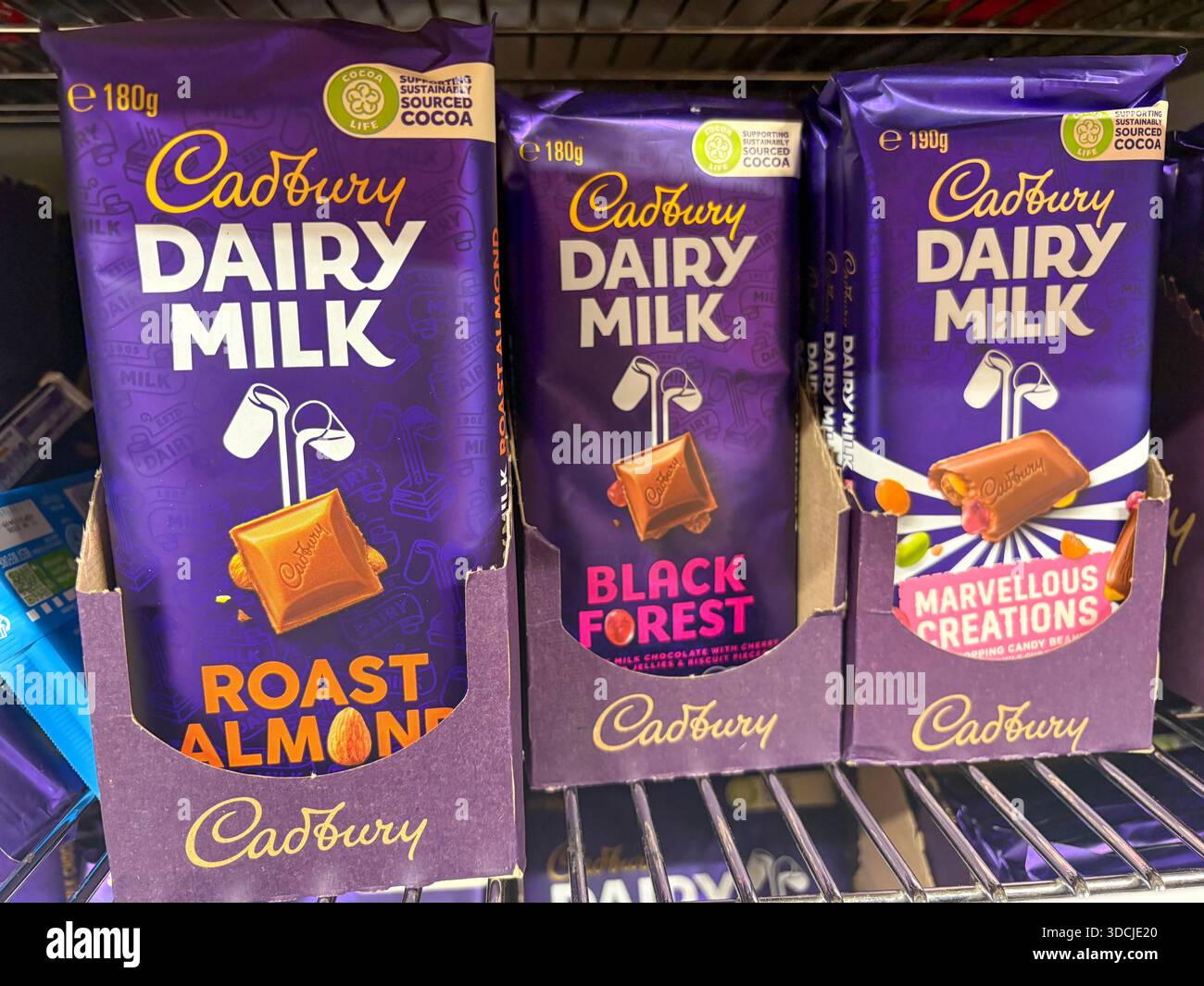 Cadbury Dairy Milk chocolate bars, Roast Almond,Black Forest and ...