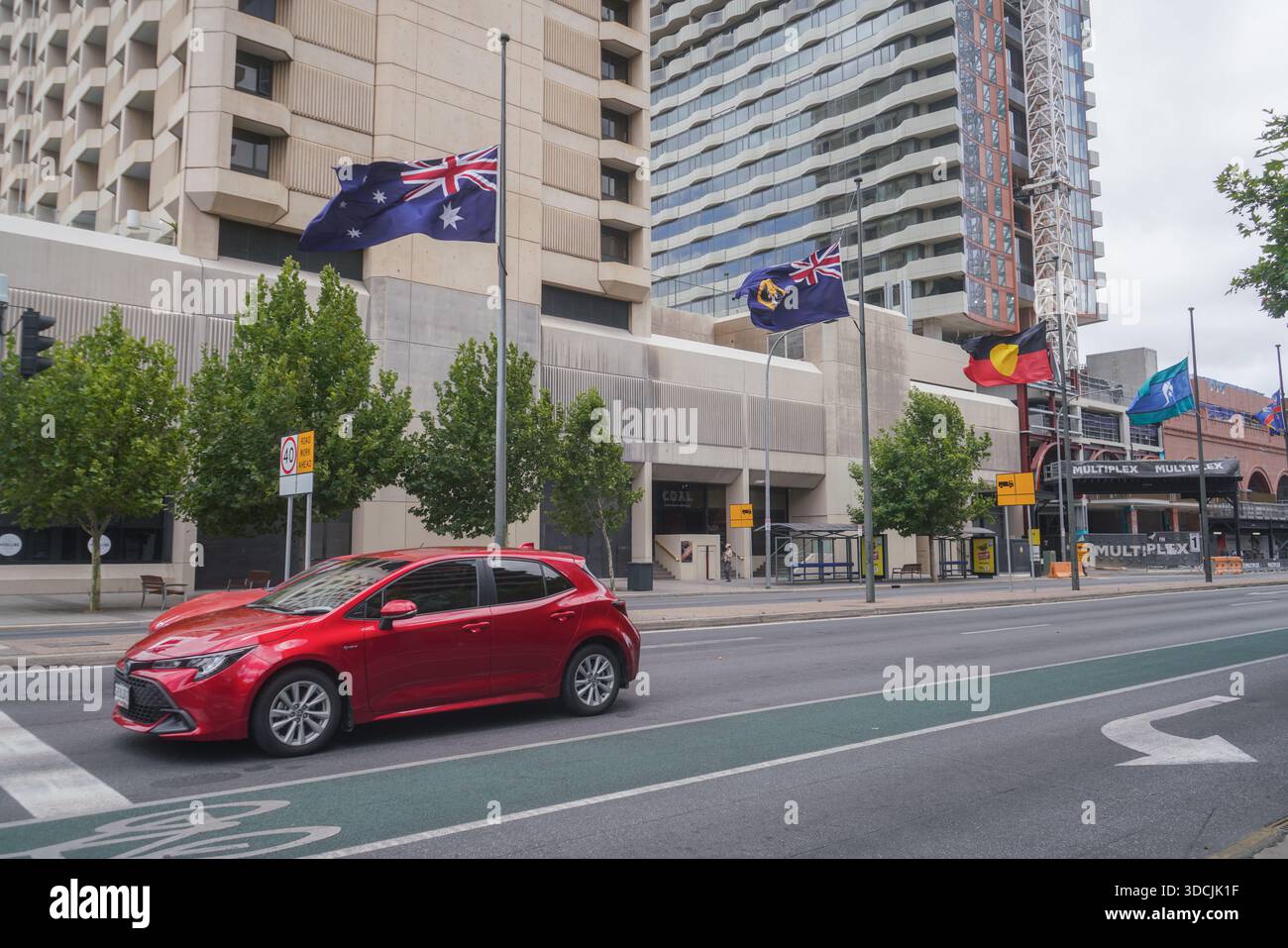 21 December 2025 The Australian flag and Aboriginal Indigenous flag at ...